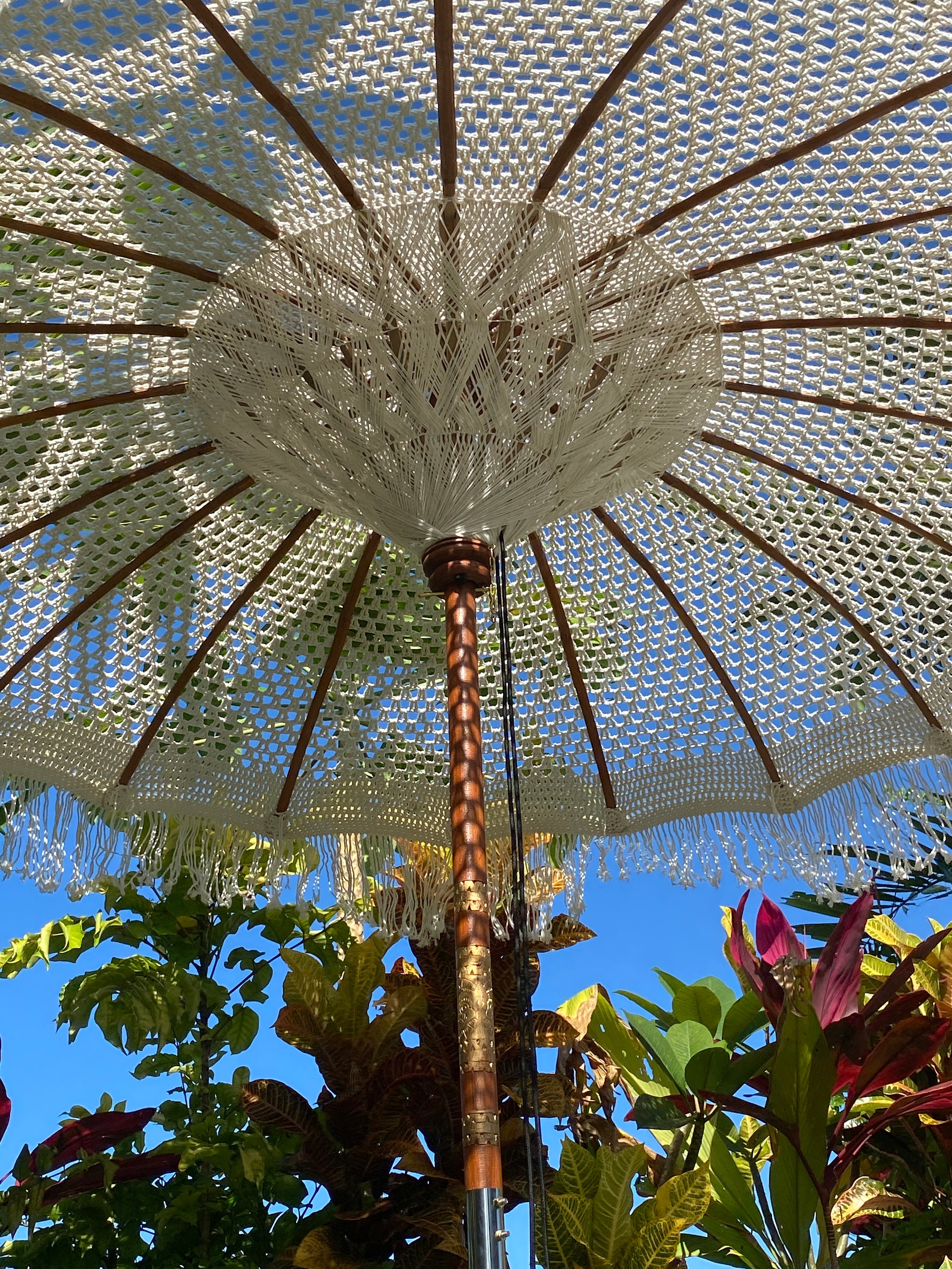 Crochet White Indonesian Parasol| Boho Style | Bali Style | Ibiza Style ...