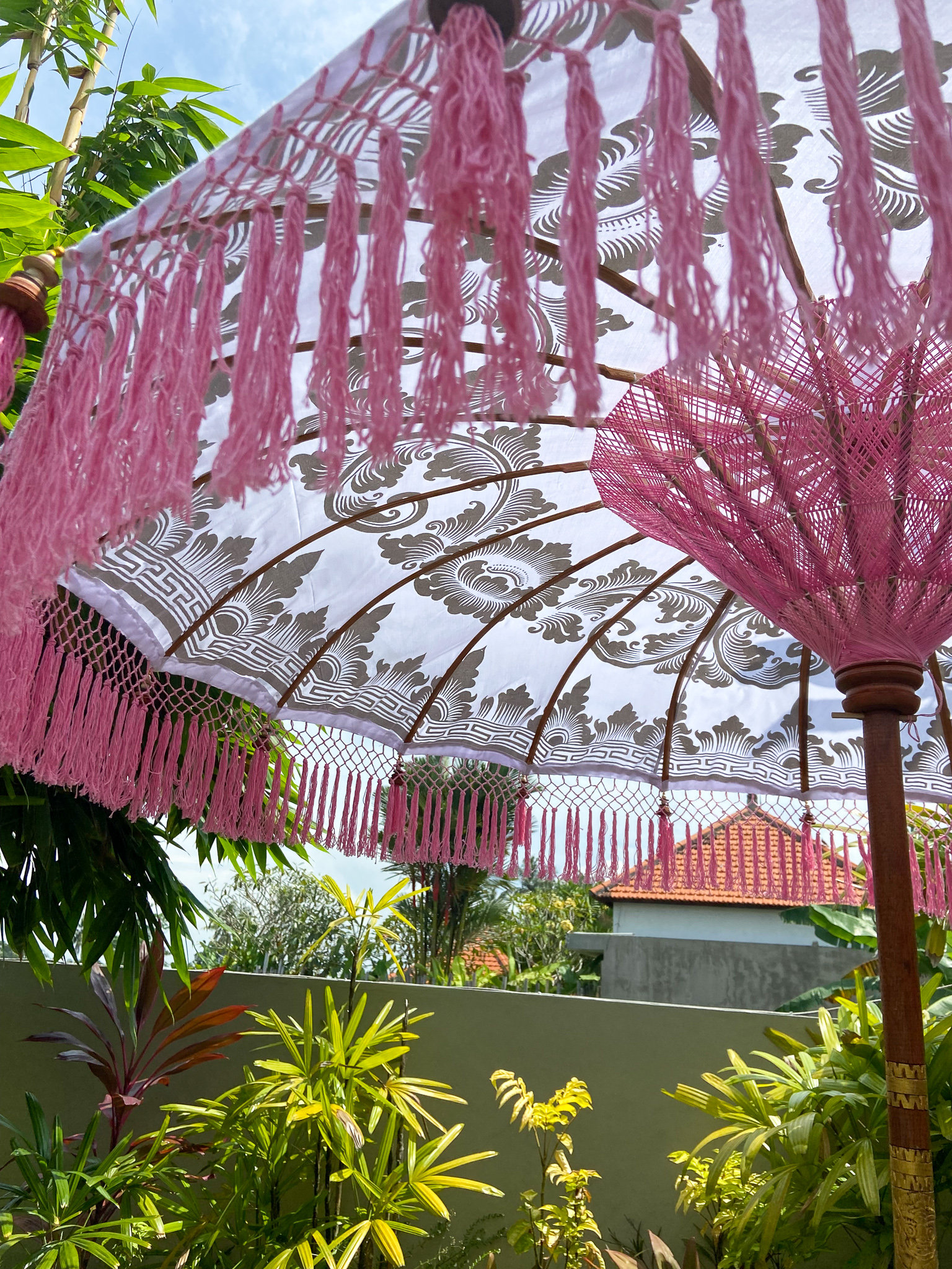 Traditional With Indonesian Parasol With Pink Decoration and - Etsy UK