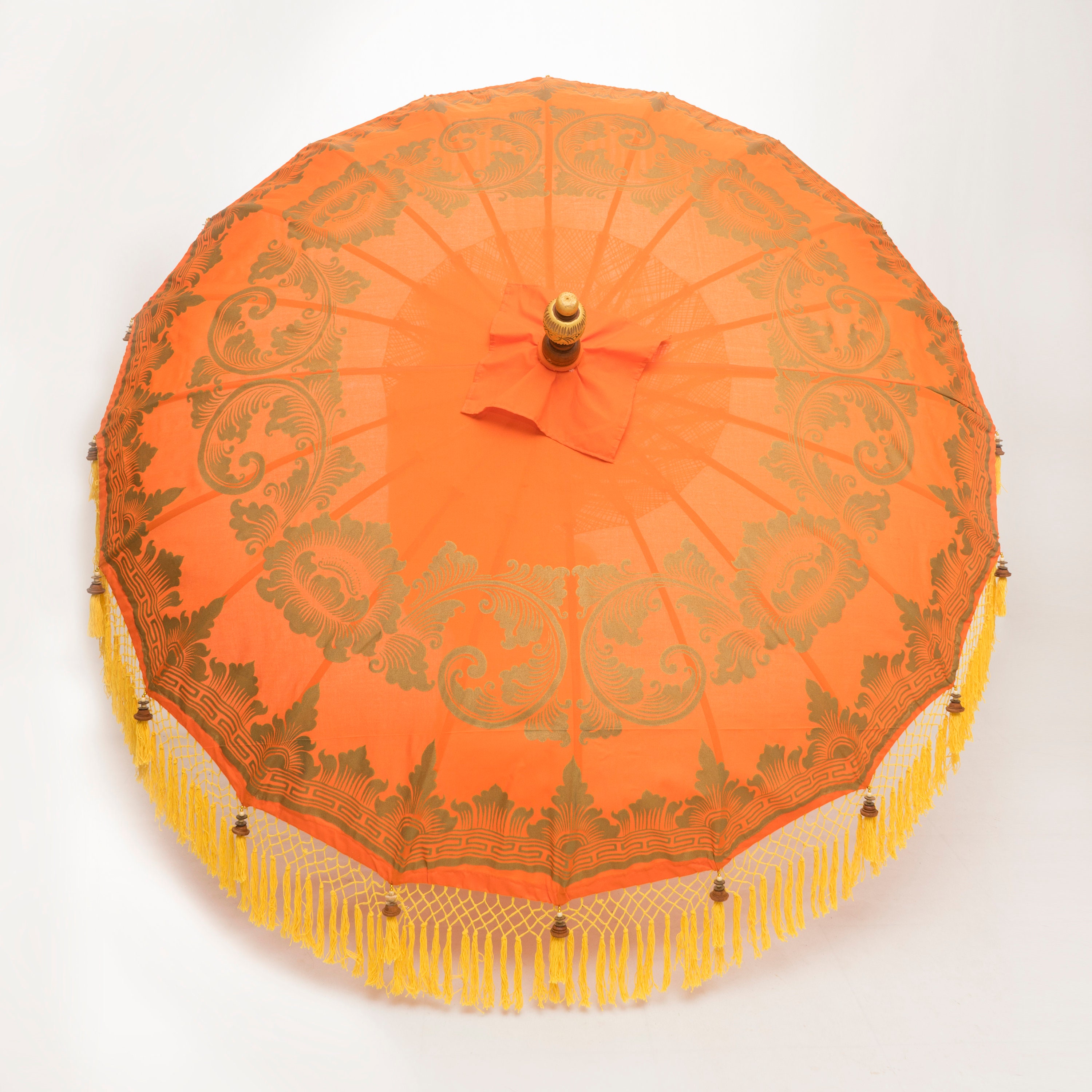 Traditional Indonesian Parasol | Orange and Yellow With a Golden Print ...