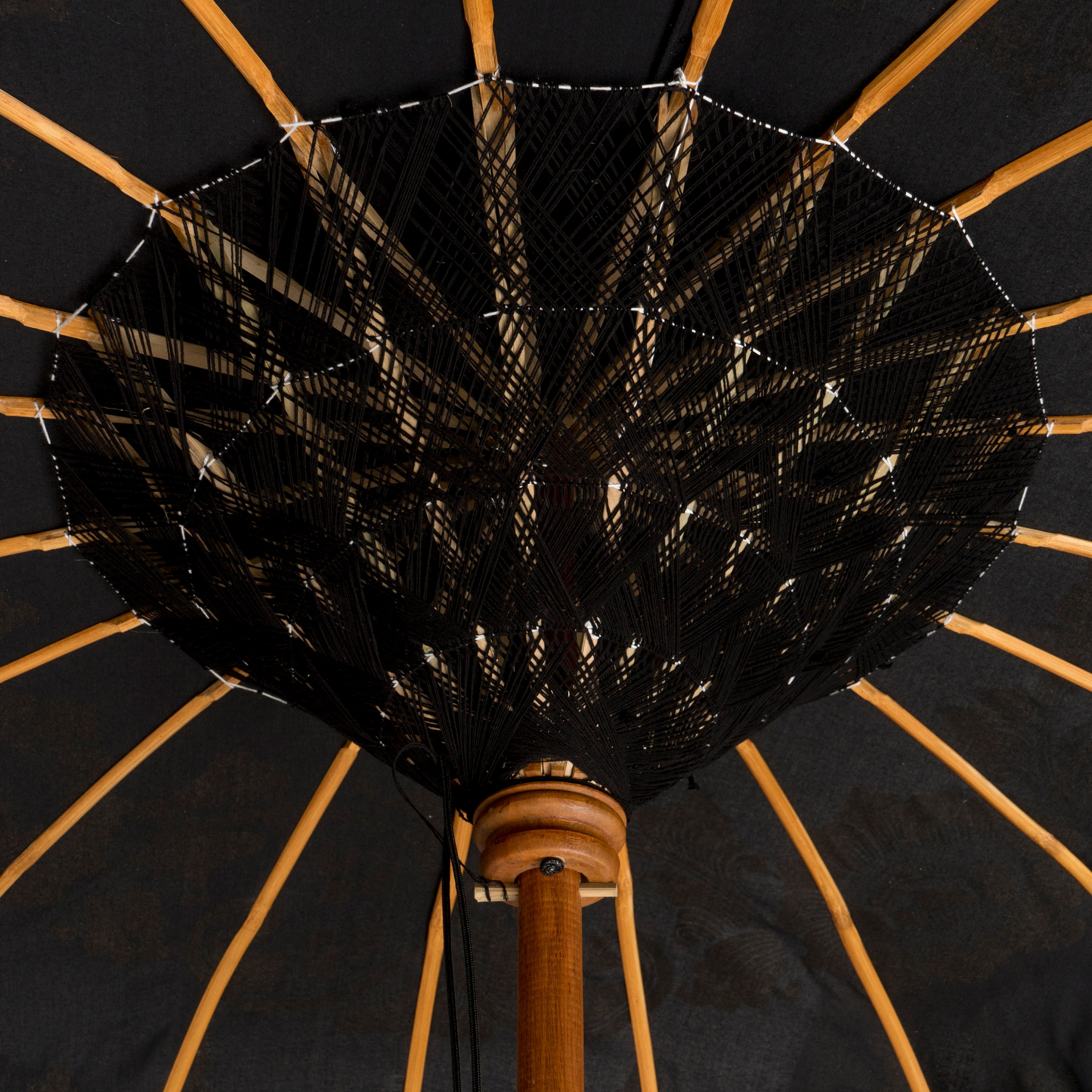 Traditional Indonesian Parasol Black With and Golden Print Boho Style ...