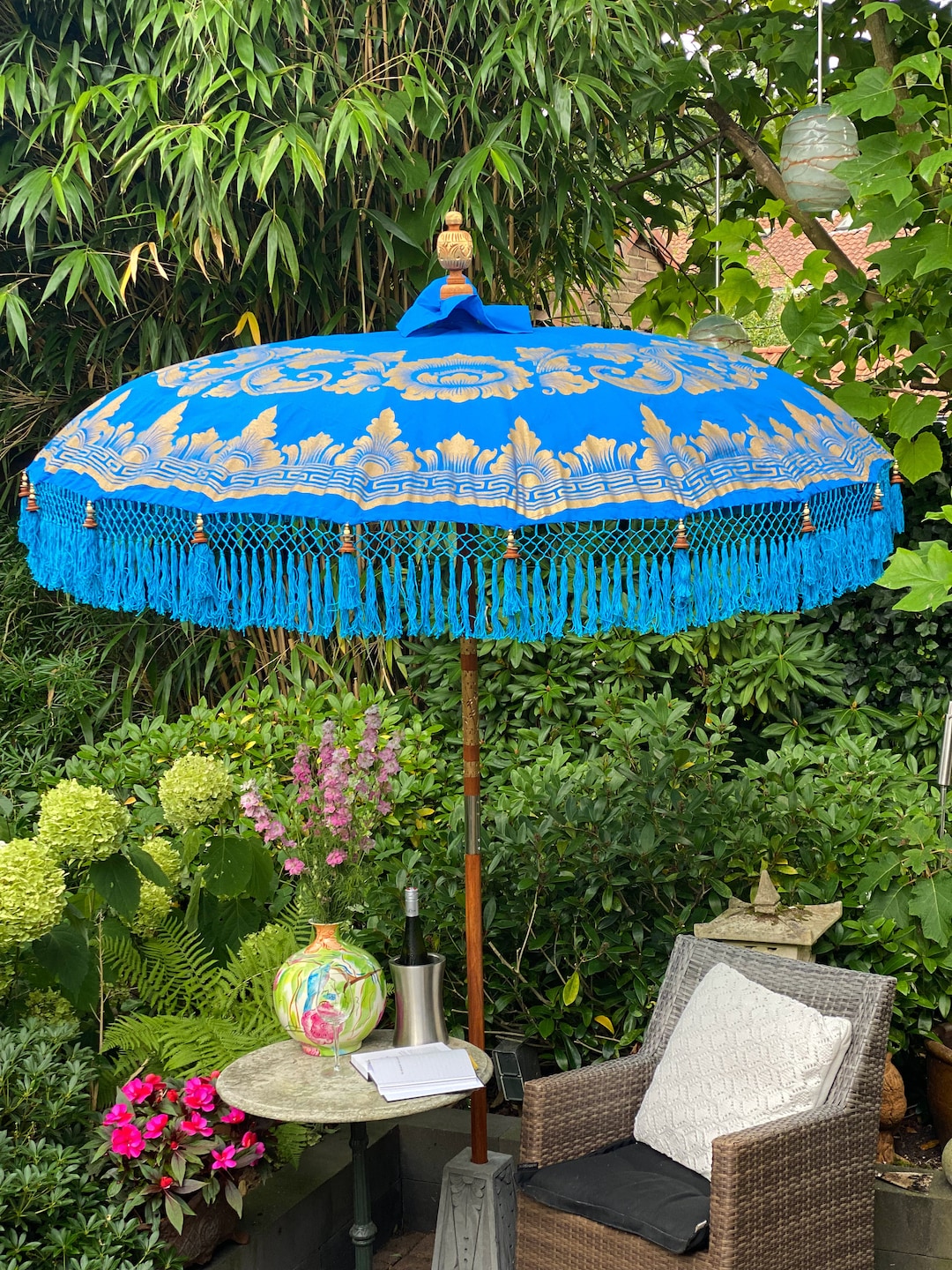 Turquoise Traditional Indonesian Parasol | Boho Style | Bali Style ...