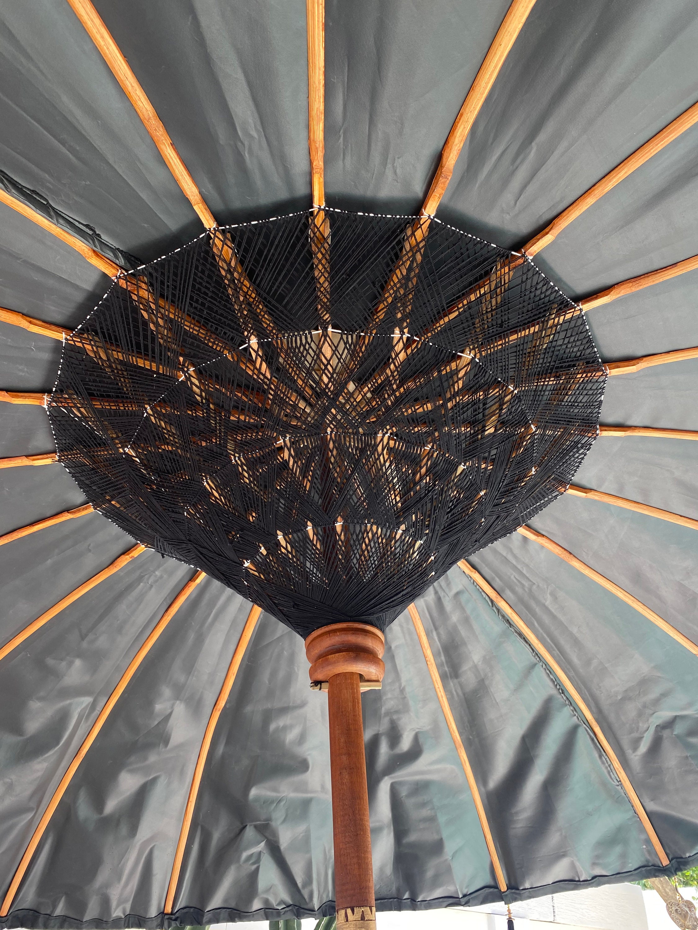 3 Meter Traditional Black Indonesian Parasol | Boho Style | Bali Style ...