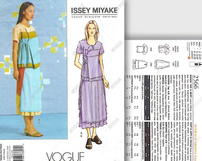 VOGUE DESIGNER 2001 Pattern Issey Miyake Top & Skirt #2566 - Etsy