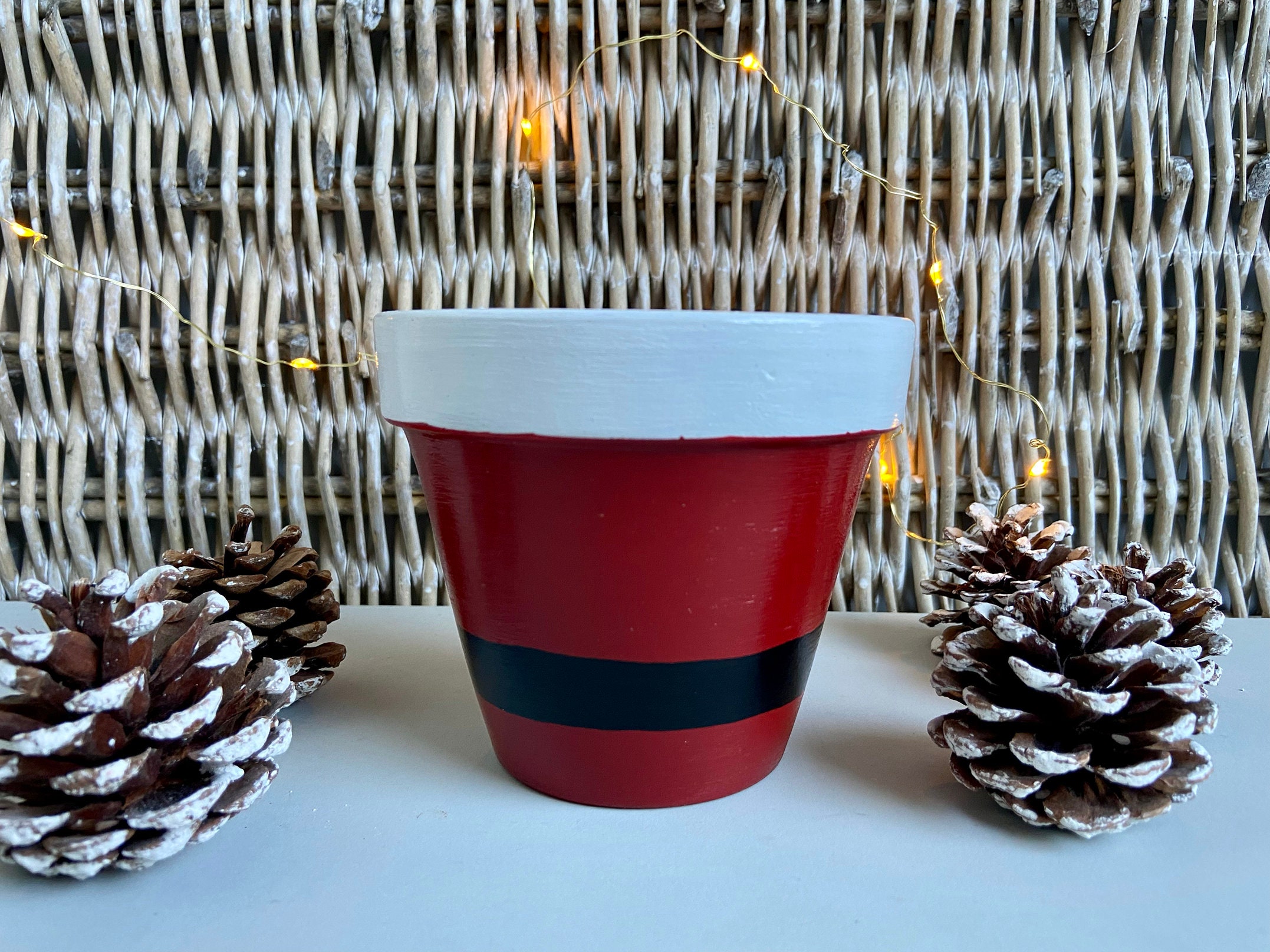 Christmas Pot 11 Cm | Santa Claus Planter | Hand Painted | Planter With ...