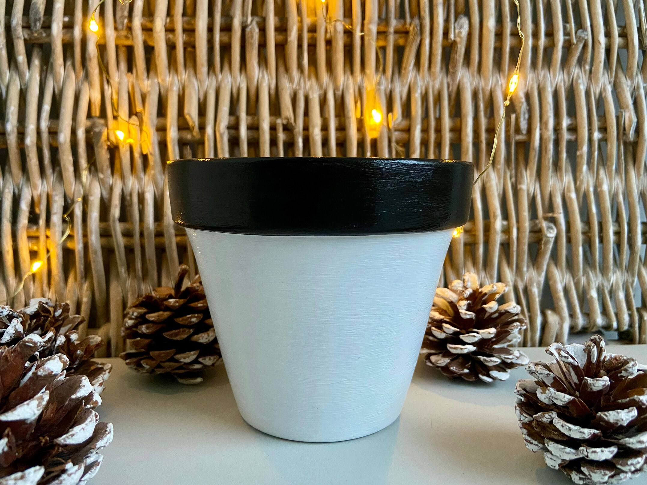 Snowman Pot Winter Planter Hand Painted 11 Cm Planter - Etsy