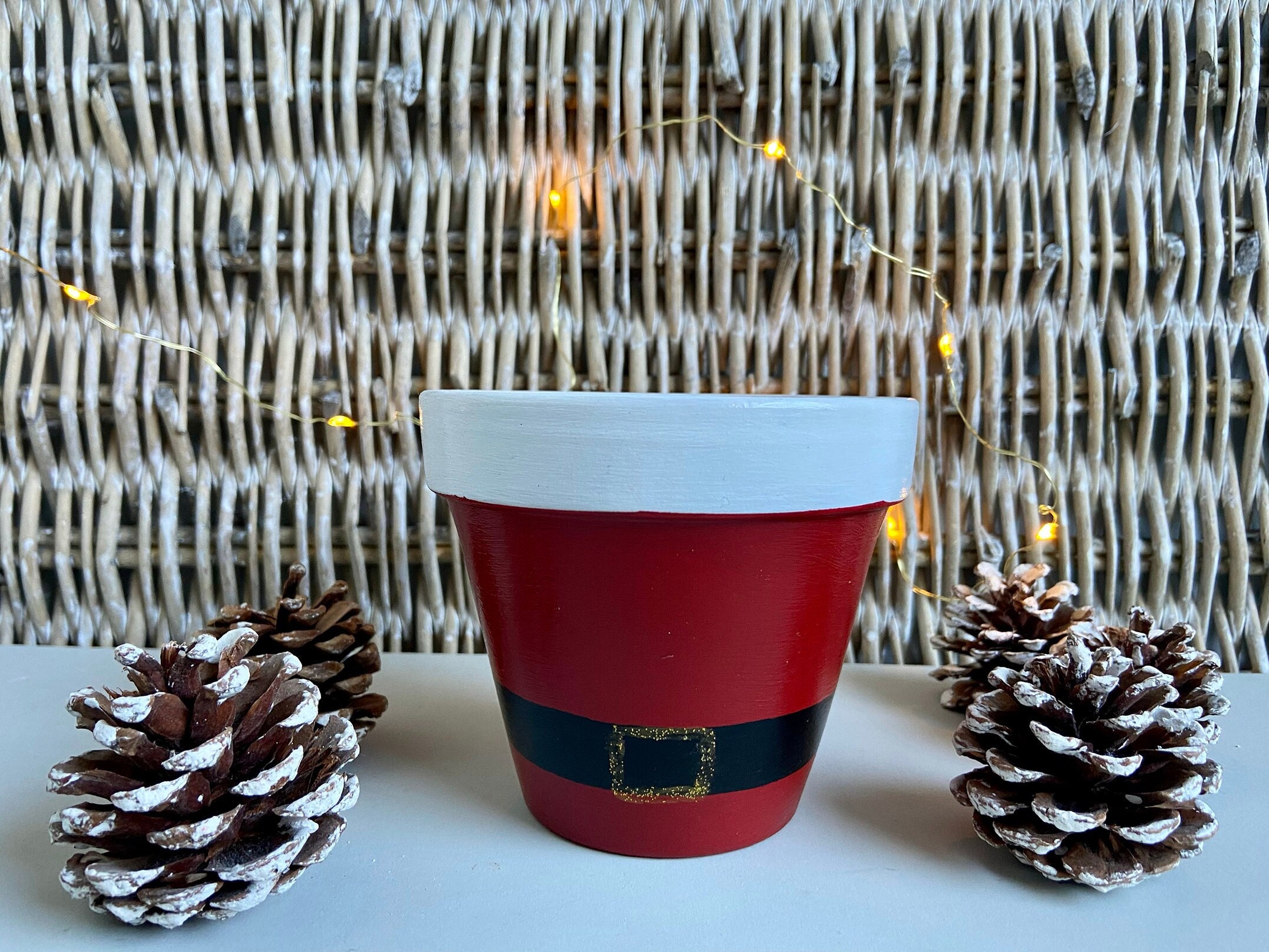 Christmas Pot 11 Cm | Santa Claus Planter | Hand Painted | Planter With ...