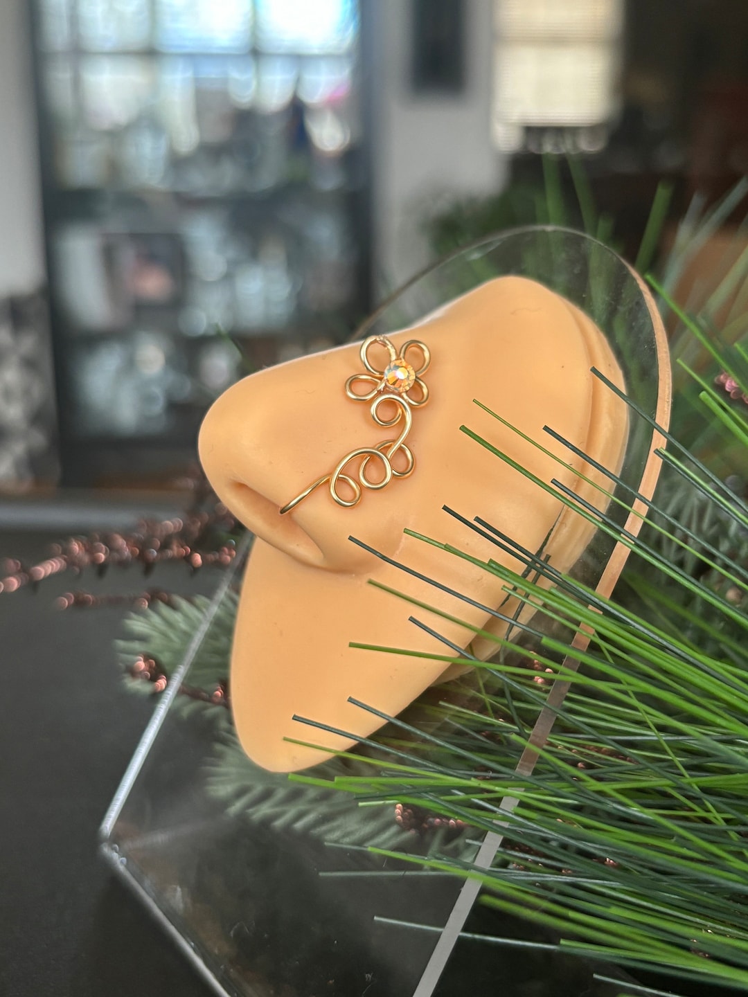 Dandelions Nose Cuff// Fake Nose Ring// Faux Nose Cuff // Faux Nose ...