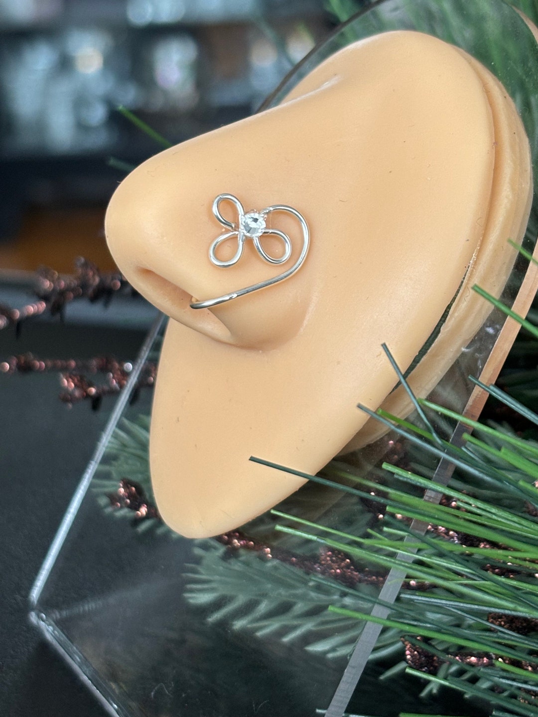 Wisteria Nose Cuff W/ Dangle // Fake Nose Ring// Faux Nose Cuff // Faux ...
