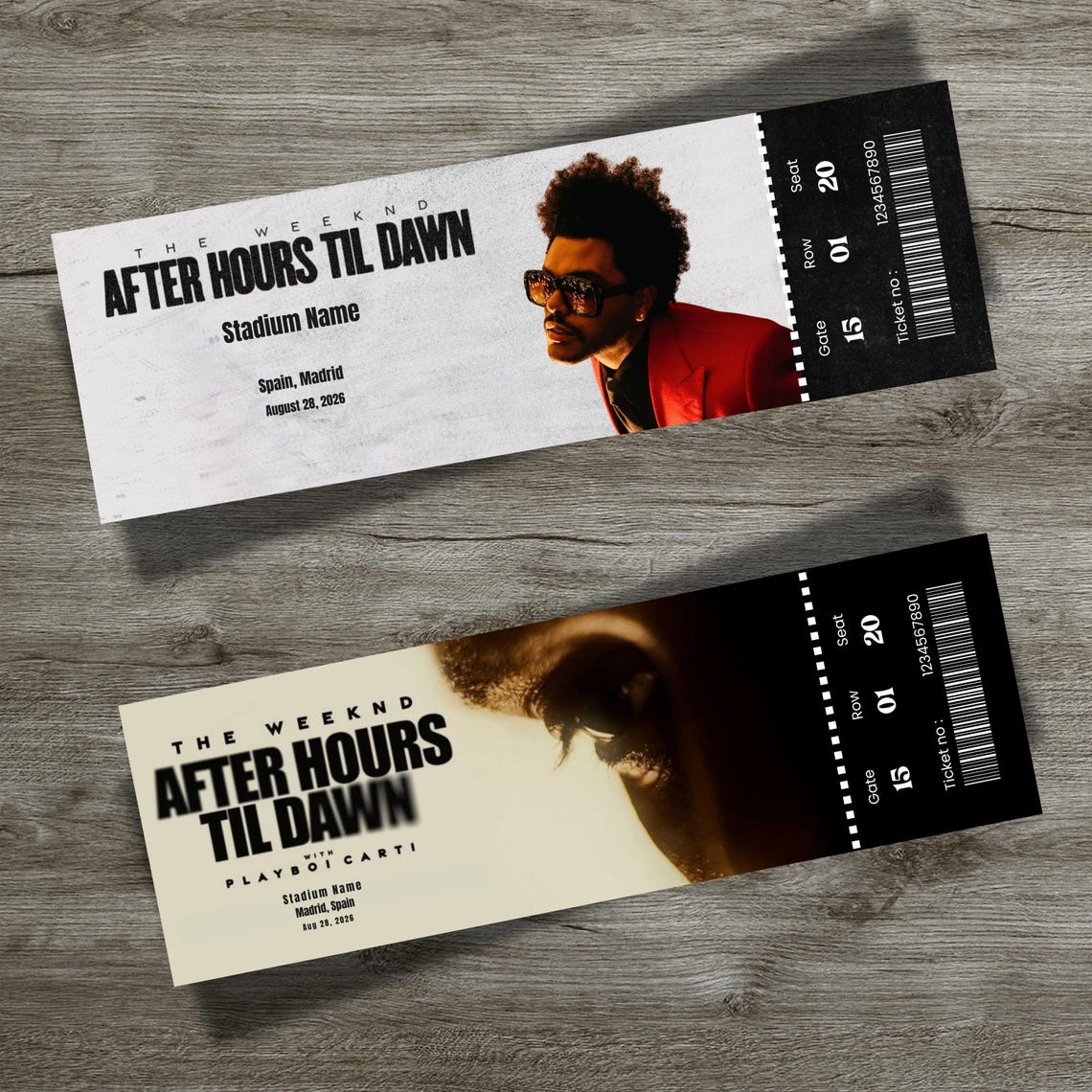 The Weeknd Ticket Template - 4 Ticket Templates - Etsy