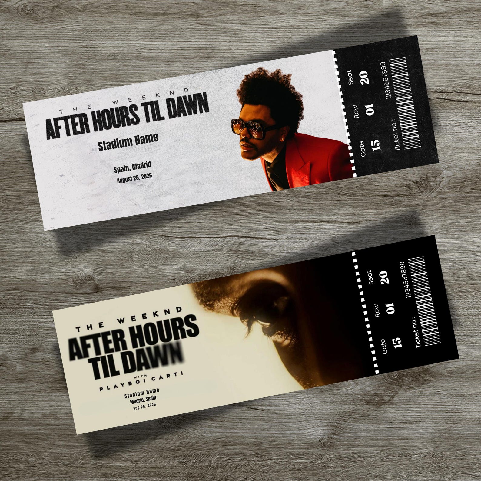 The Weeknd Ticket Template - 4 Ticket Templates - Etsy