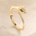 14K Gold Snake Ring, Dainty Snake Rings for Women, Custom Birthstone ...
