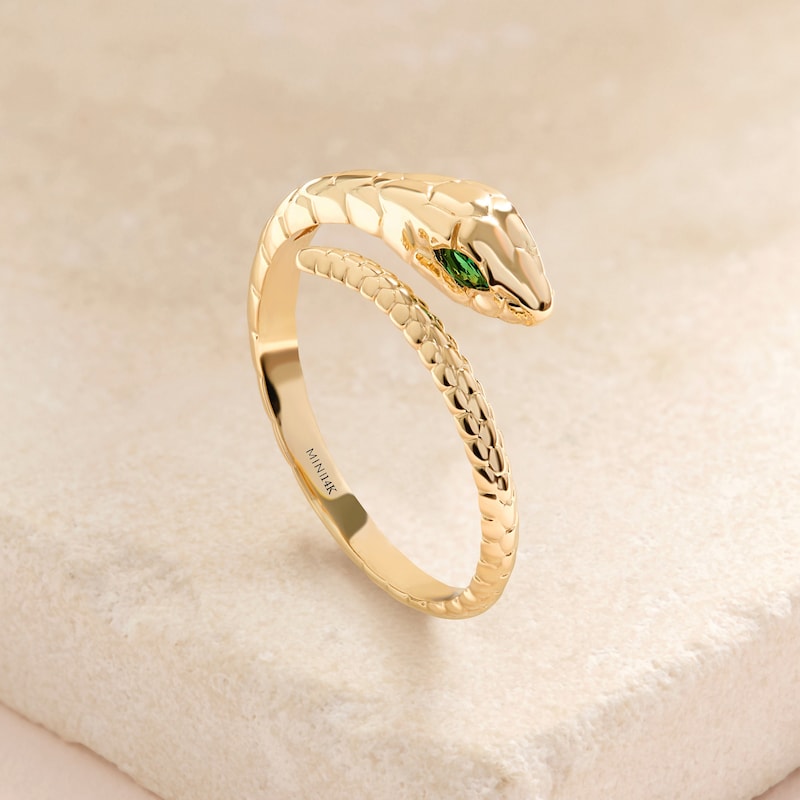 Snake With Green Eyes Ring - Etsy