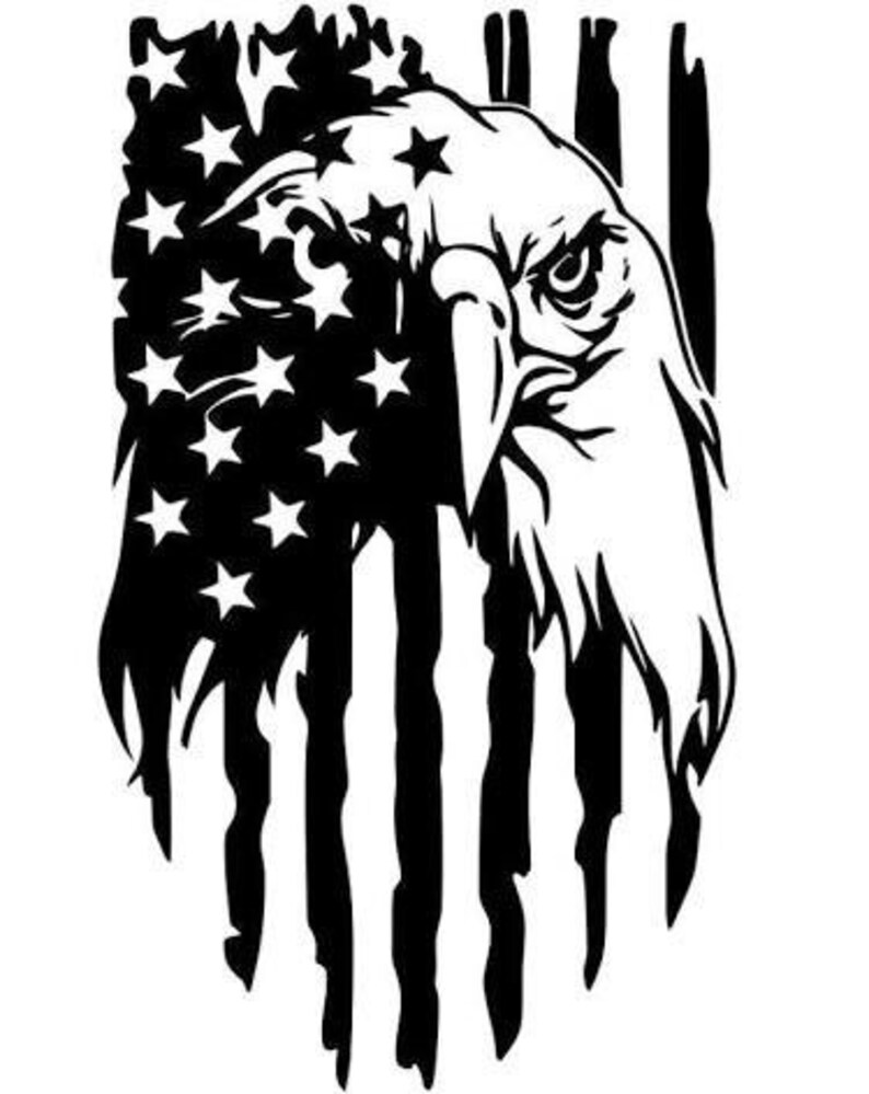 Eagle Flag Decal - Etsy