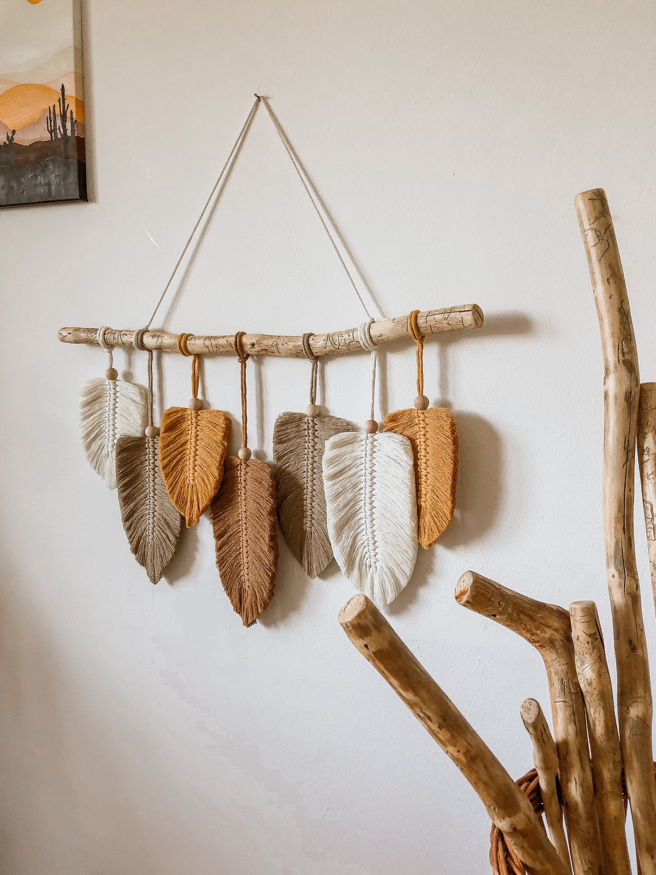 Colorful Macrame Feather Multicolor Macrame Leaf Autumn - Etsy