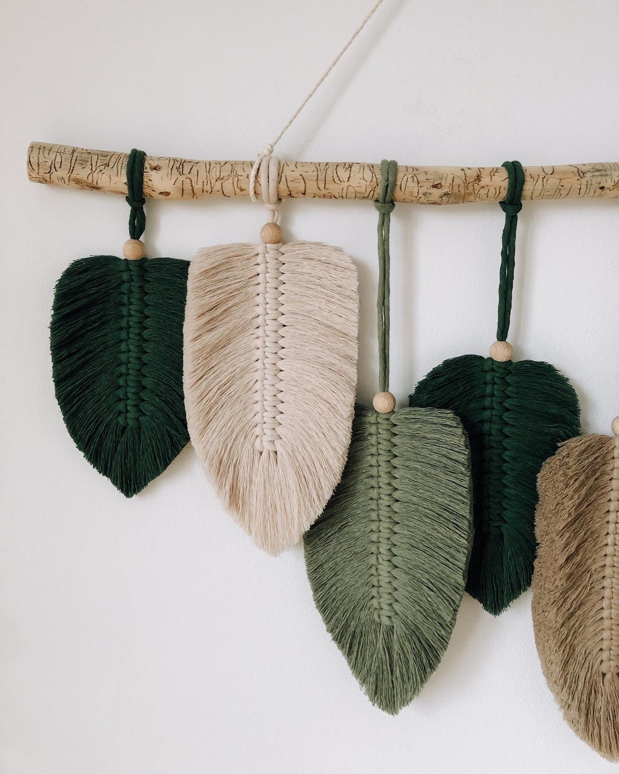 Colorful Macrame Feather Multicolor Macrame Leaf Handmade - Etsy