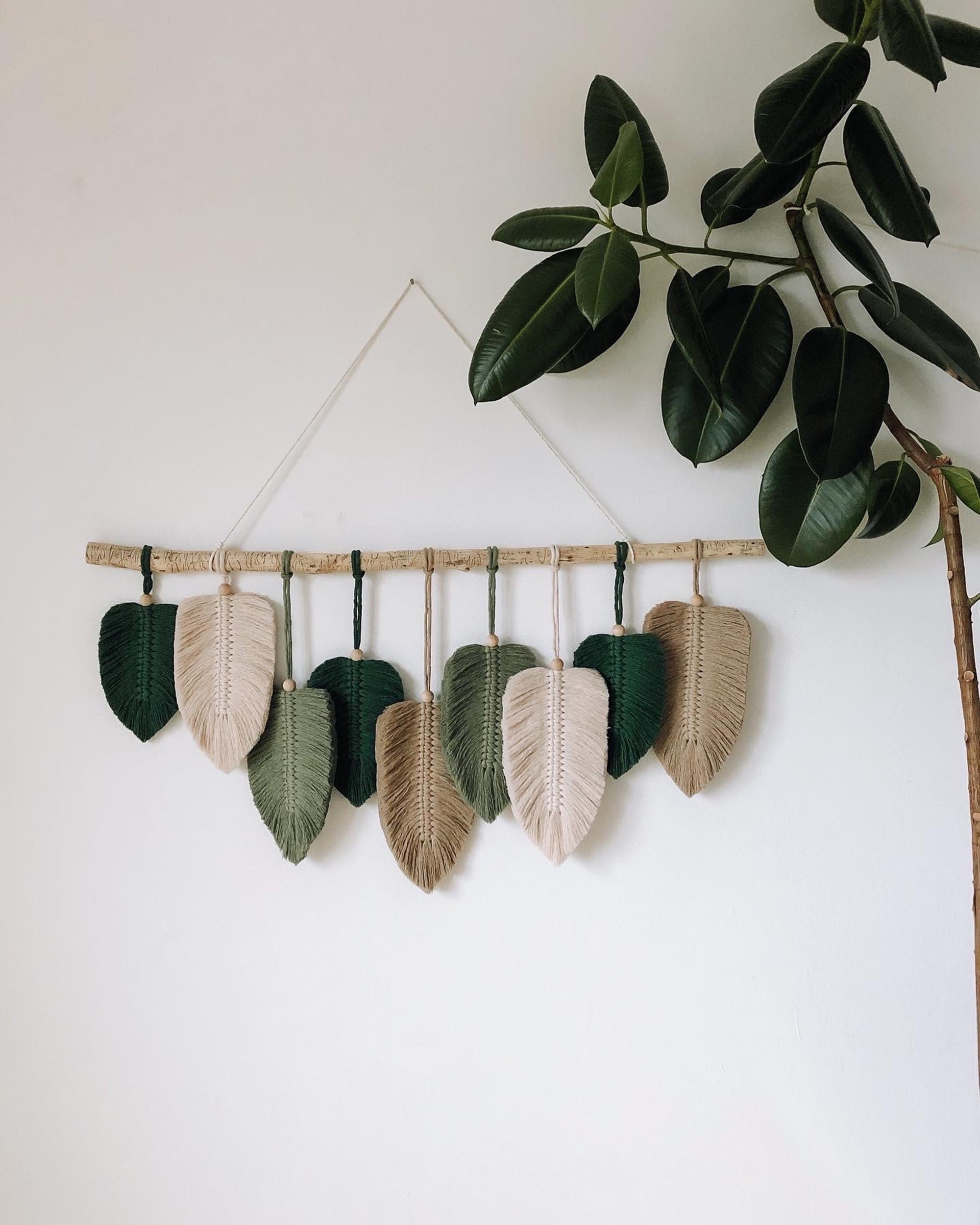 Colorful Macrame Feather Multicolor Macrame Leaf Handmade - Etsy