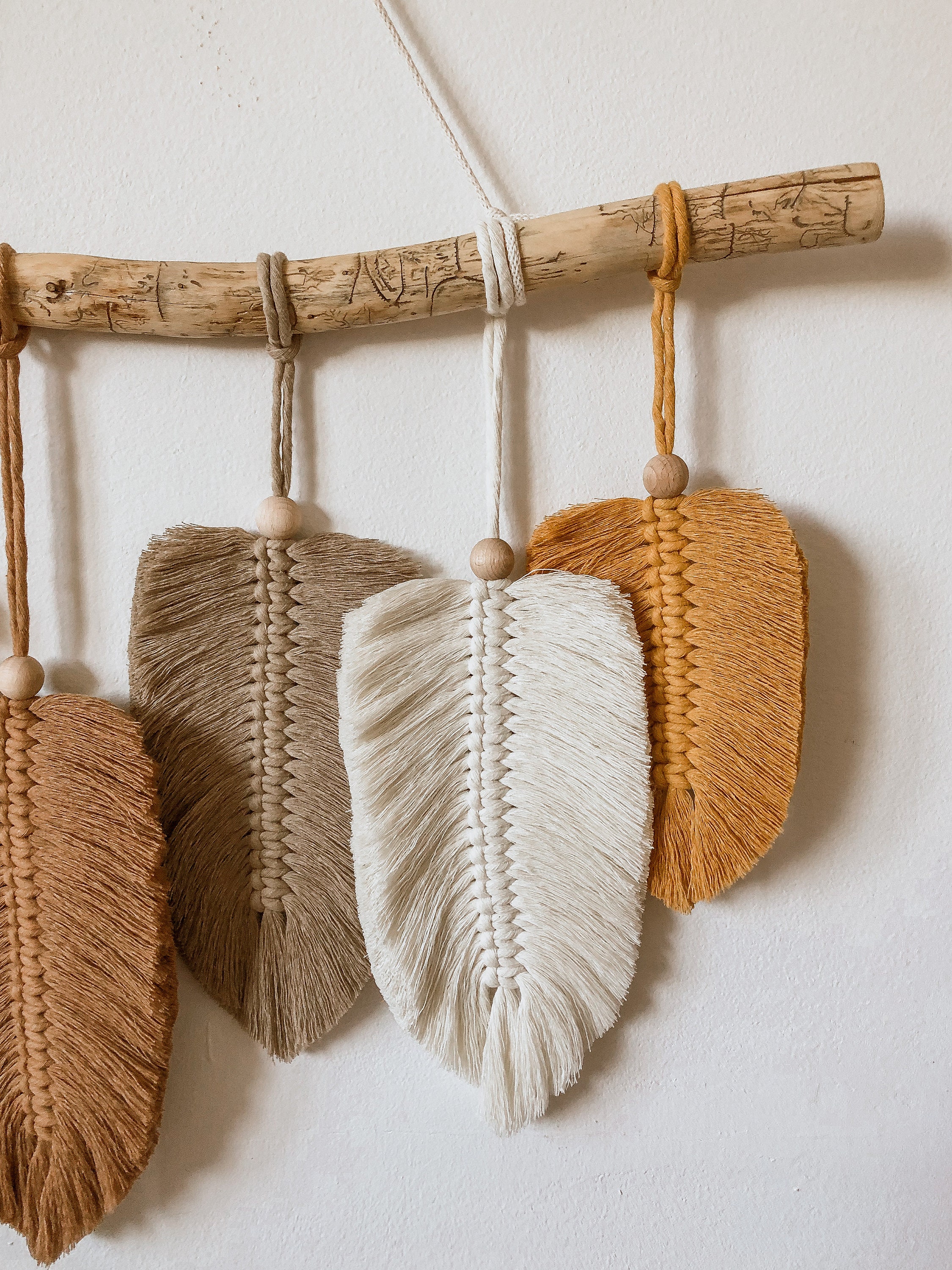 Colorful Macrame Feather Multicolor Macrame Leaf Autumn - Etsy