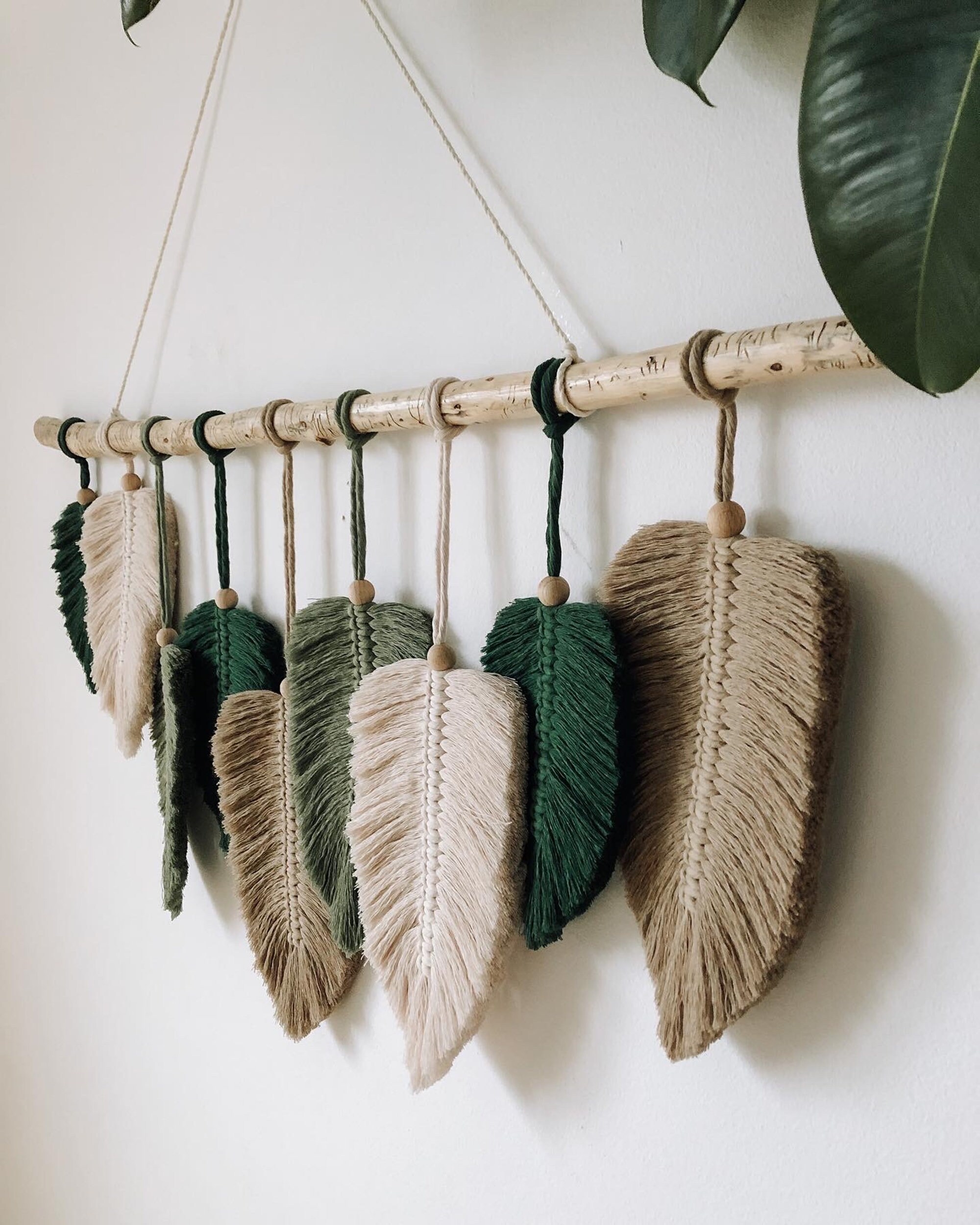 Colorful Macrame Feather Multicolor Macrame Leaf Handmade - Etsy
