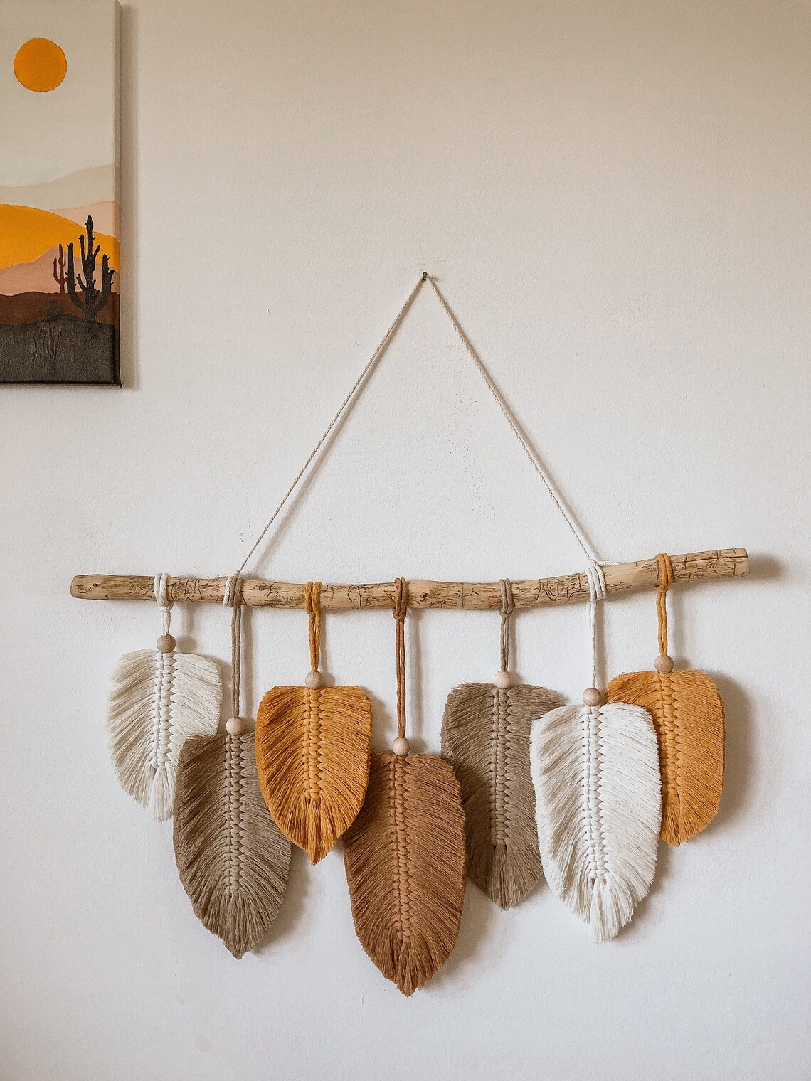 Colorful Macrame Feather Multicolor Macrame Leaf Autumn - Etsy