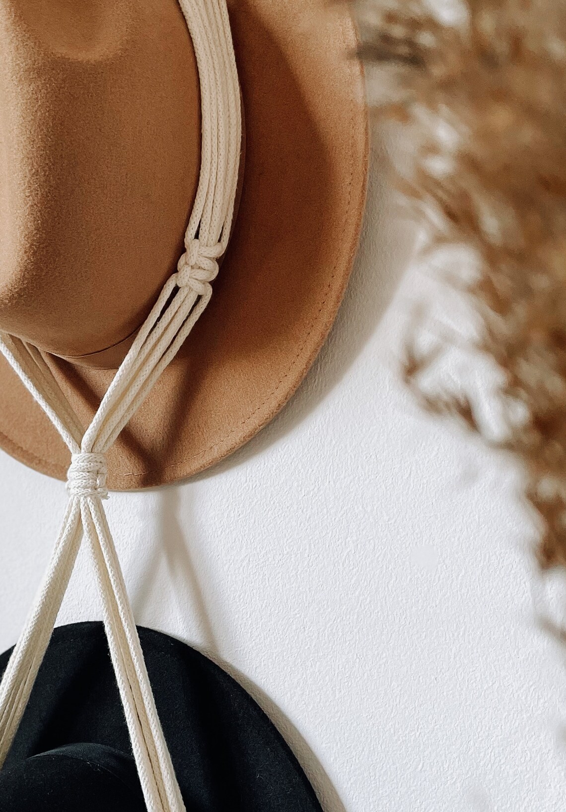 Macrame Hat Hanger Double Macrame Hat Holder Boho Hat - Etsy