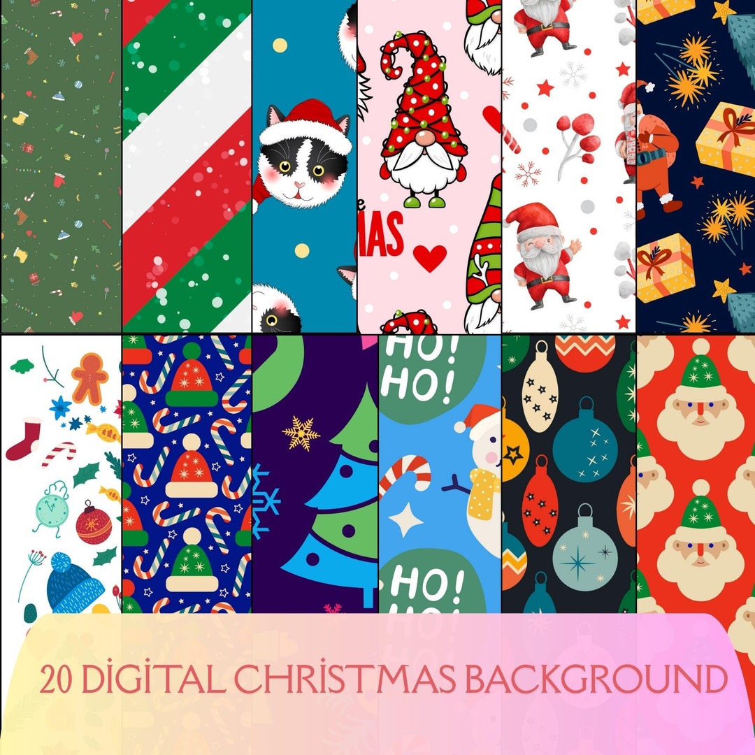Editable Christmas Digital Paper Pack: Christmas Backgrounds, Printable ...
