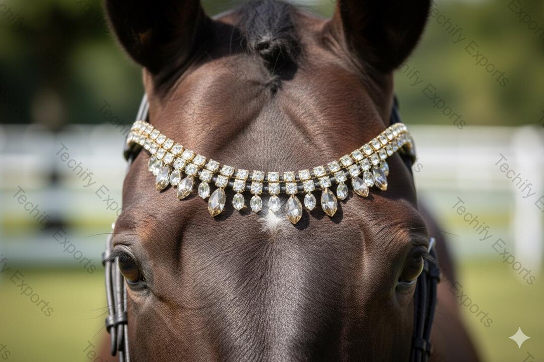 U-shape Crystal Fringe Browband for Horse Bridle, Bling Dressage & Show ...
