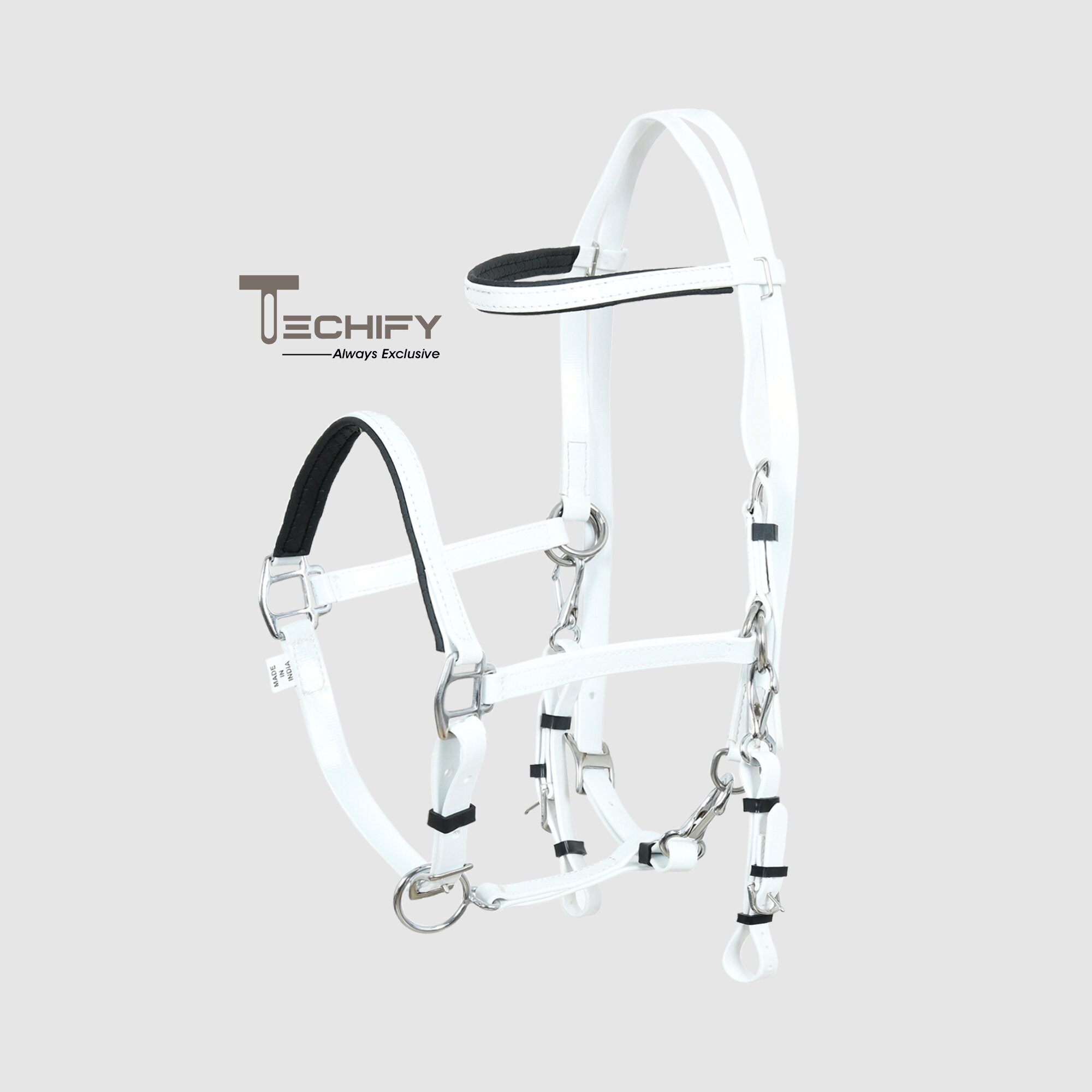 White PVC Horse Halter Bridle Reins With Breast Plate - Endurance ...