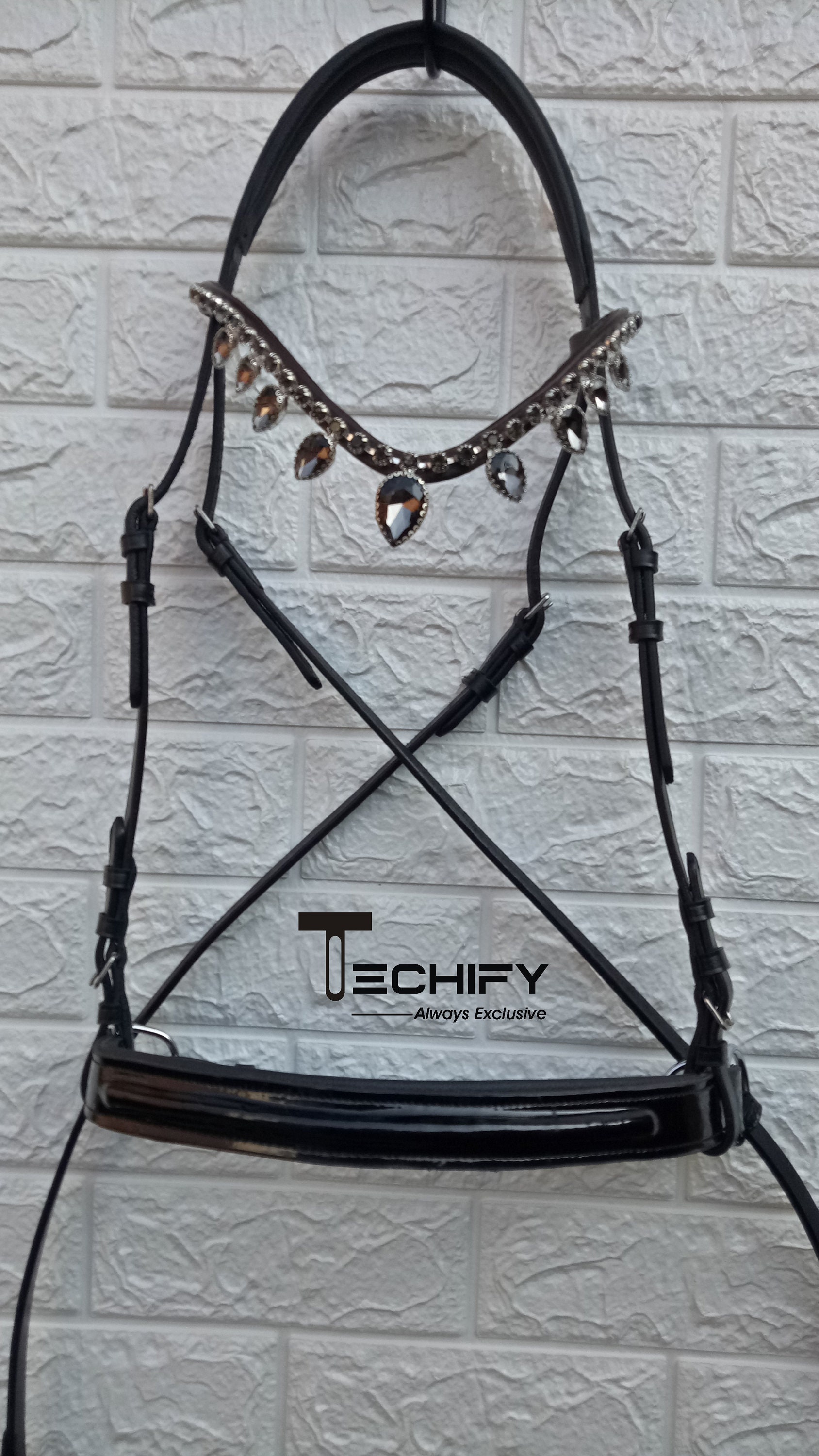 Handcrafted Bitless Leather Bridle for Horses With Crystal - Etsy
