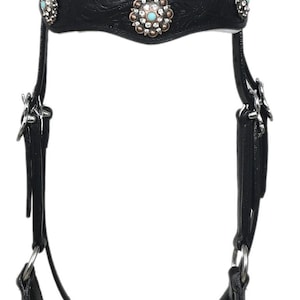 Handmade Horse Leather Black Bridle Dressage Sidepull Bitless Bridle ...