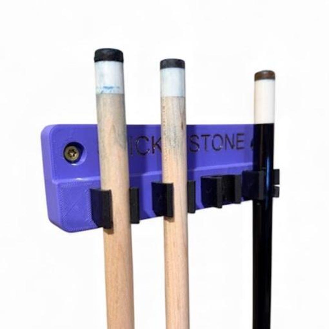 4 Cue Wall Rack – Customizable Pool Cue Holder | 3D Printed Billiards ...