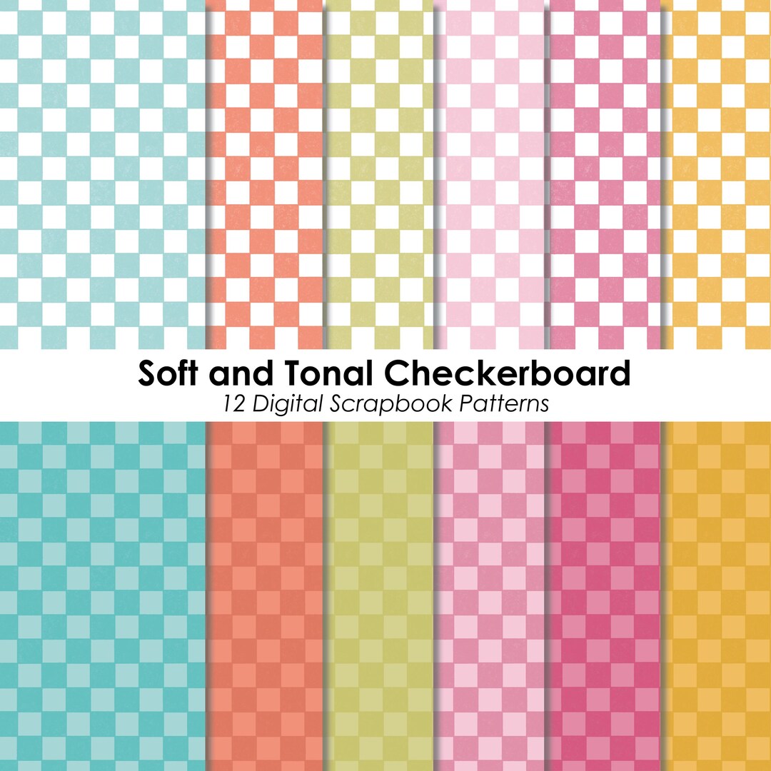 Checkerboard Scrapbook Papers, Digital Scrapbook Papers, Scrapbook ...