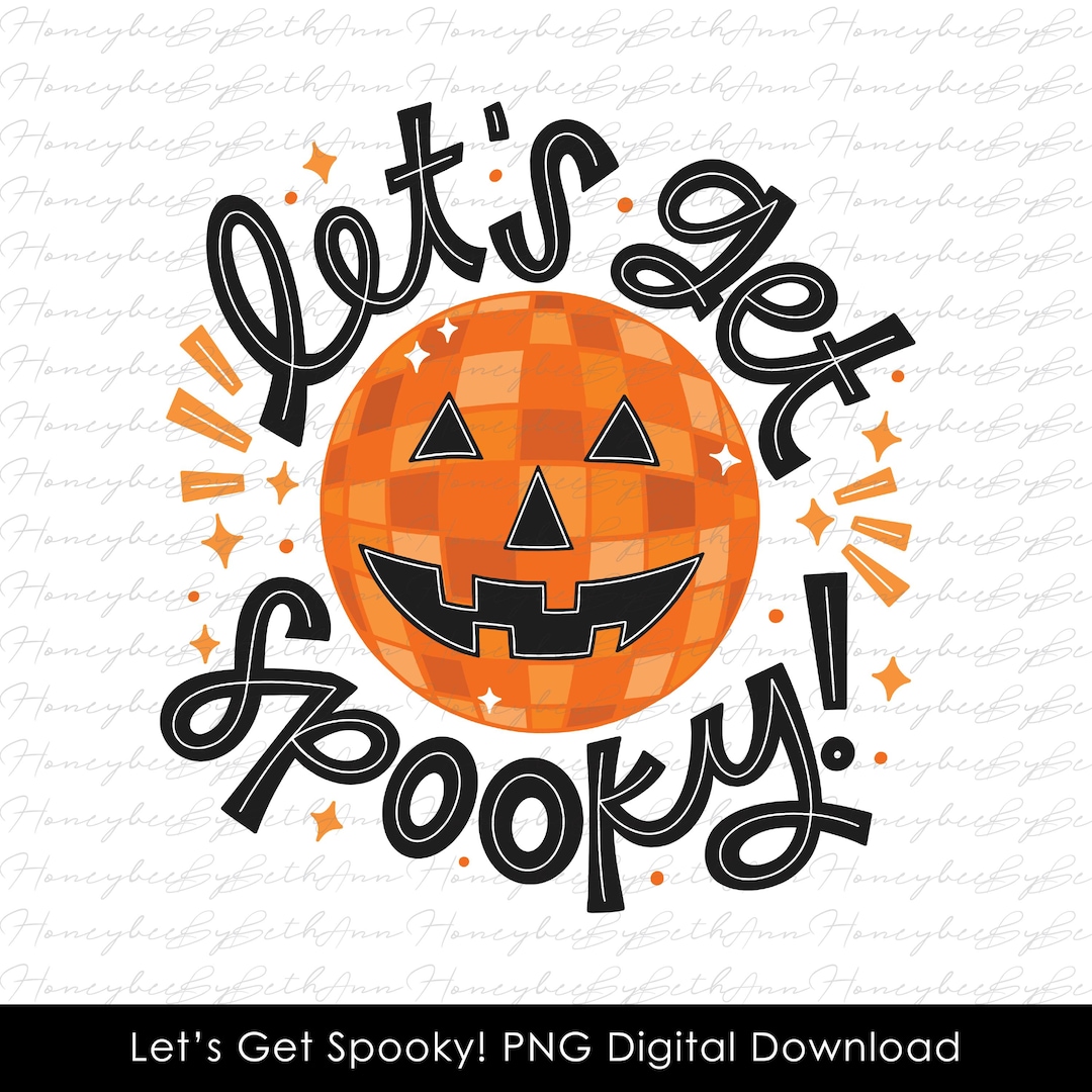 Let's Get Spooky Png, Halloween Png, Retro Halloween Png, Cute ...