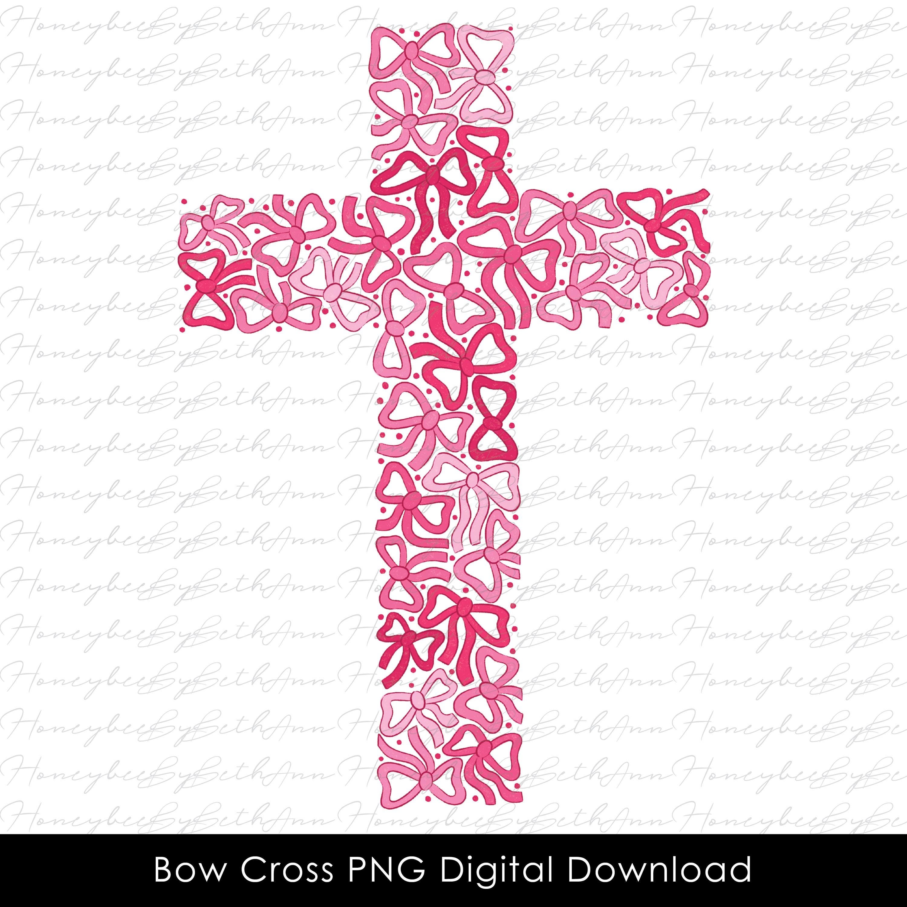 Bow Cross Png, Coquette Faith Designs Png, Coquette Png, Bows Png ...