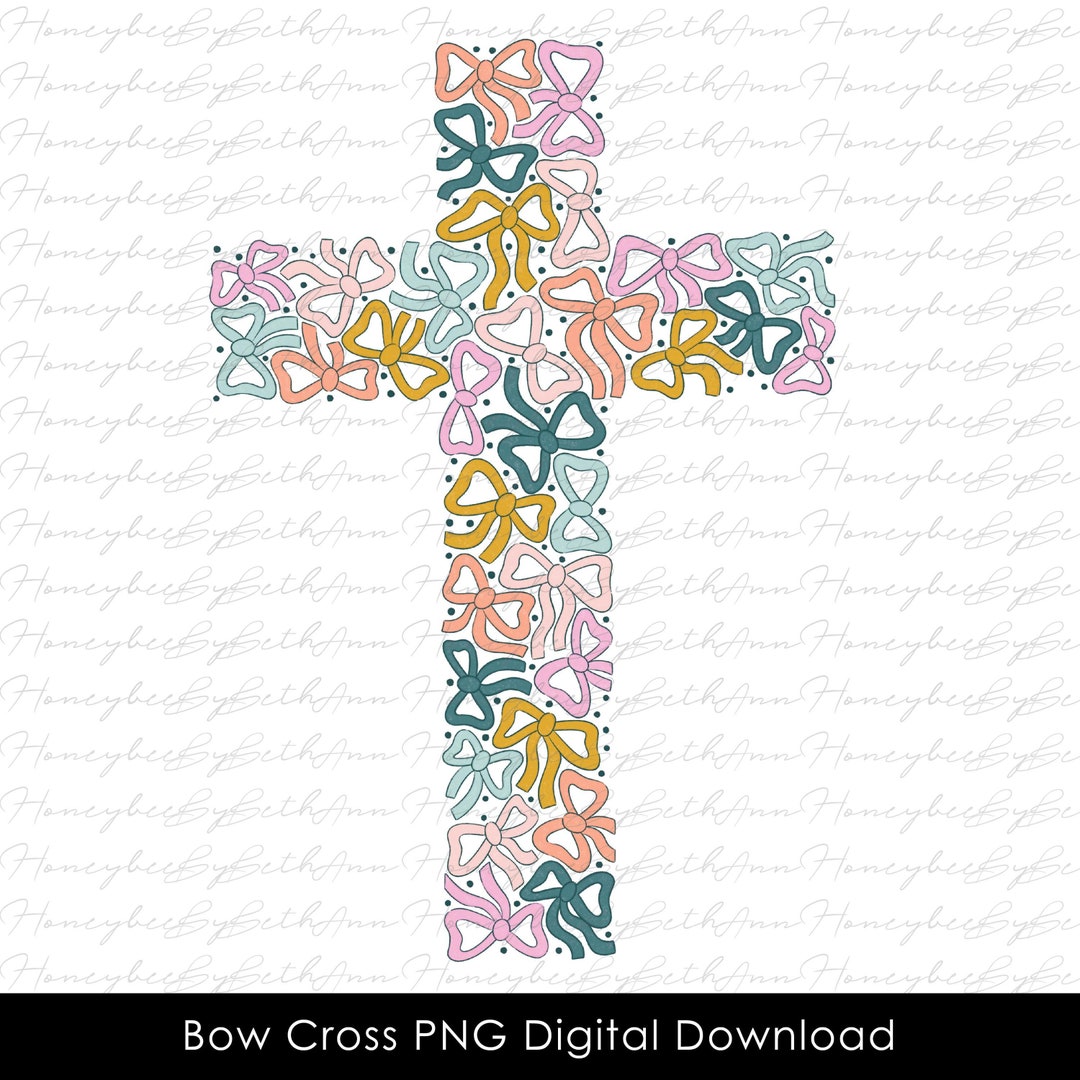 Bow Cross Png, Coquette Faith Designs Png, Coquette Png, Bows Png ...