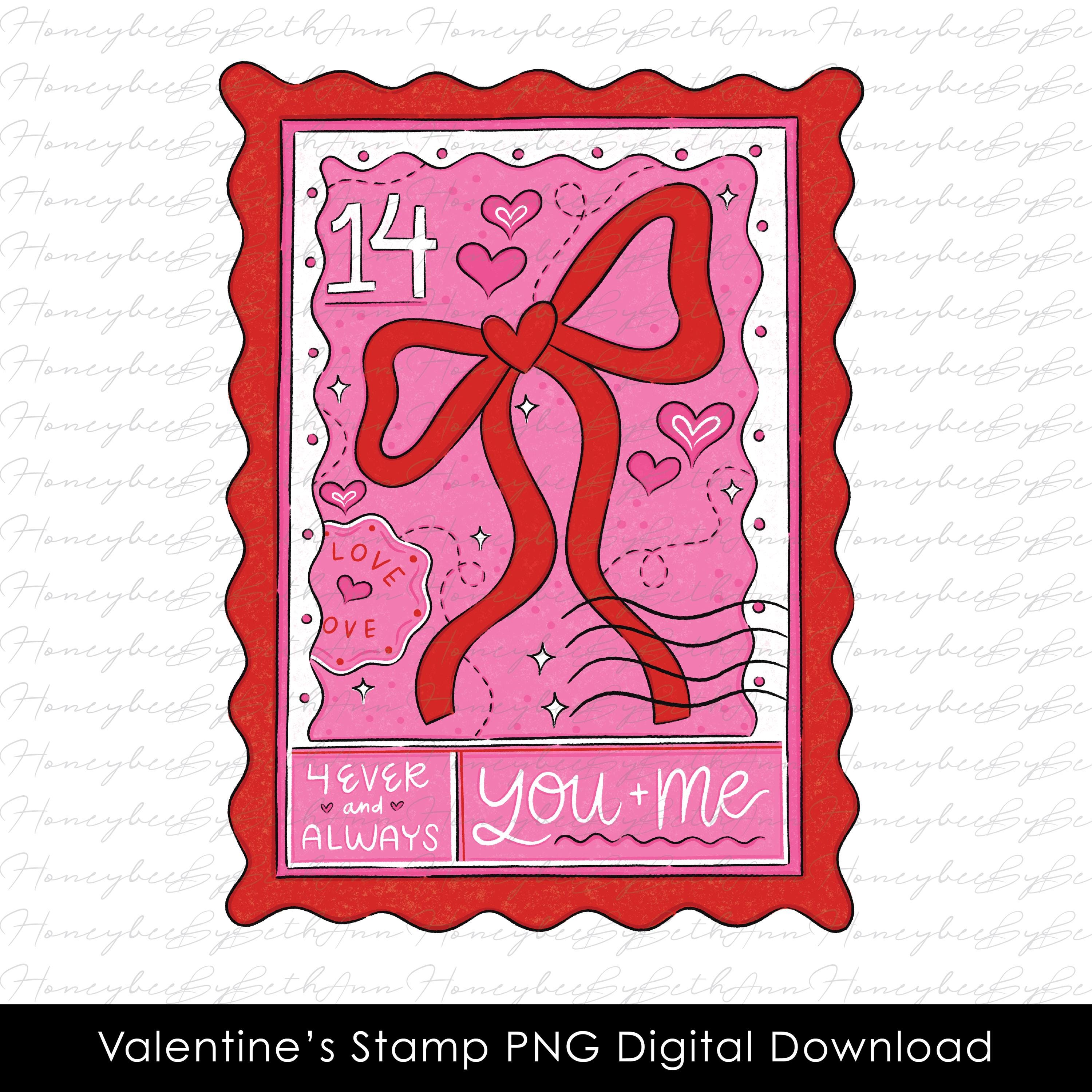 Valentine's Stamp Png, Happy Valentine's Day Png, Coquette Valentine's ...
