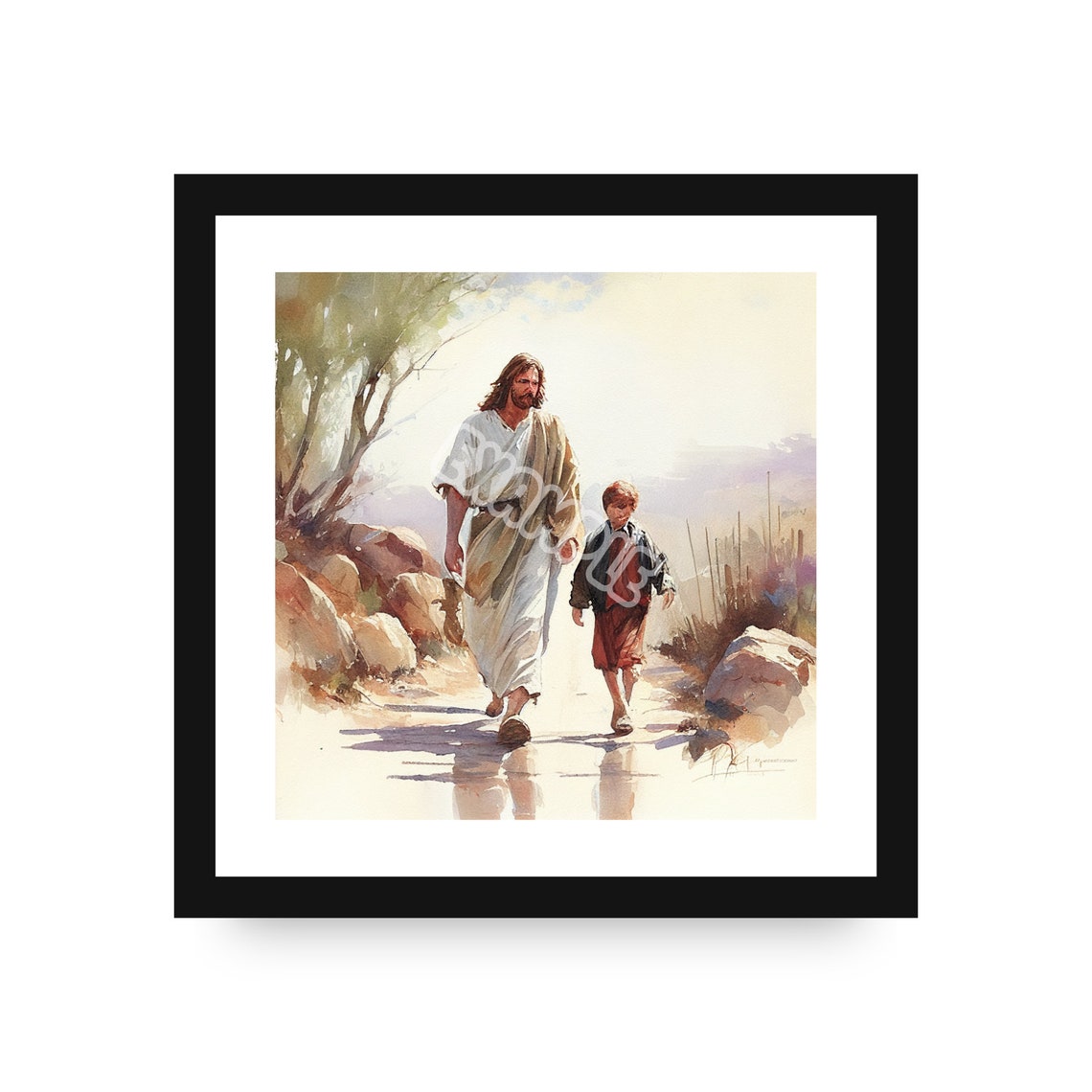 Watercolor Painting of Jesus Christ and Red-haired Boy, LDS Baptism Art ...