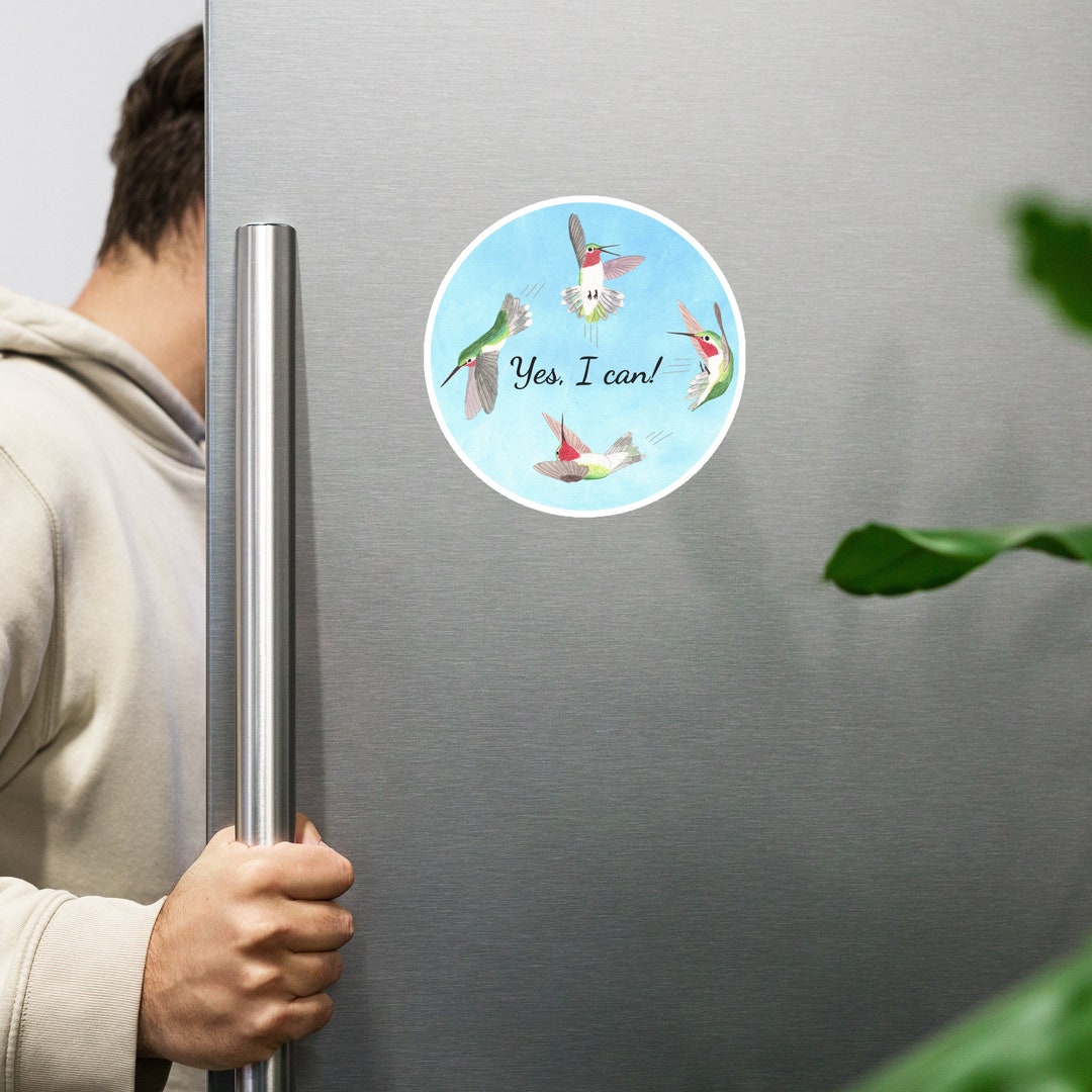 Yes I Can! Inspirational Hummingbird Magnet, Positive Affirmation ...