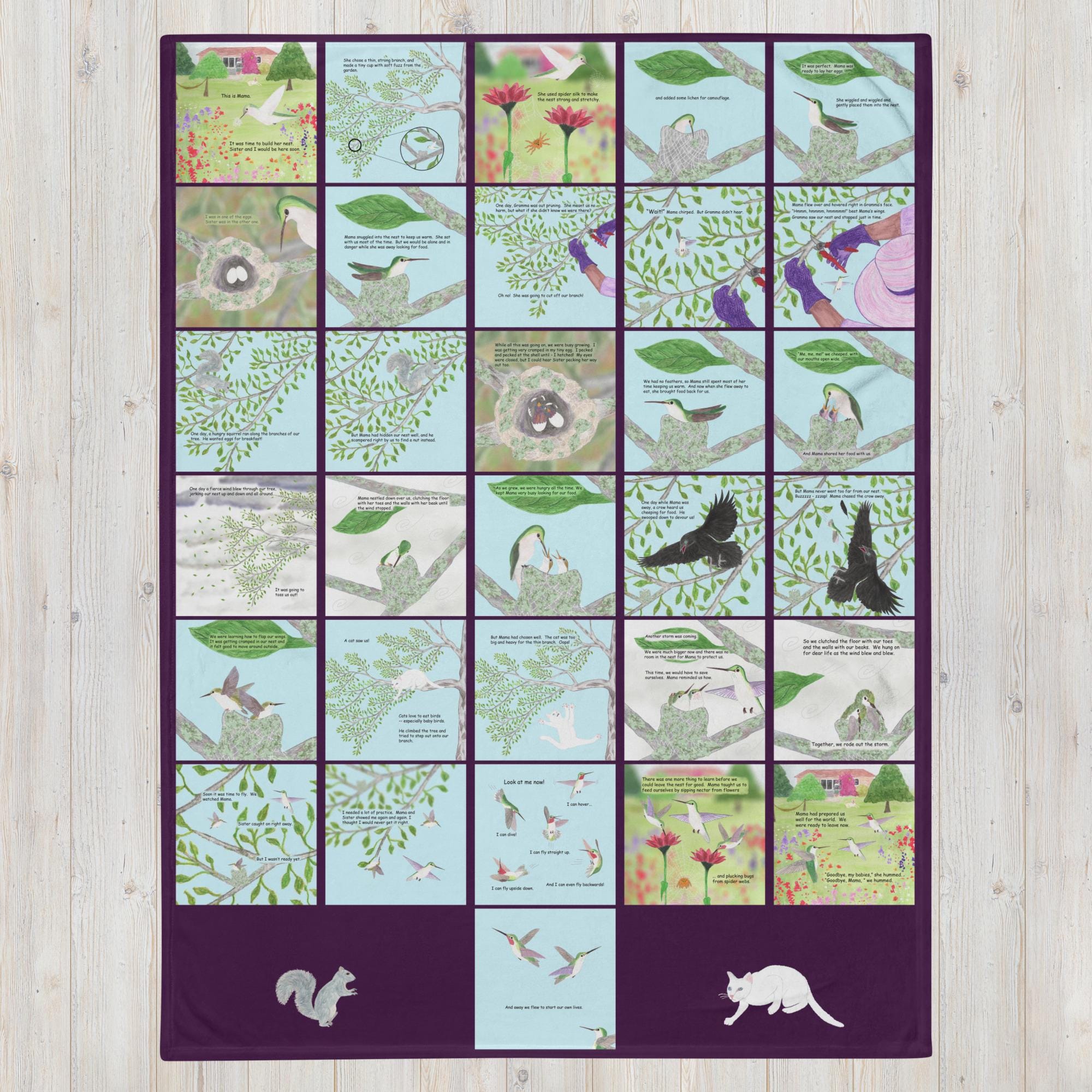 Baby Hummer Grows up Storybook Throw Blanket - Etsy