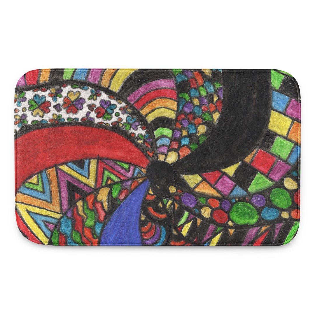 Zany Color Memory Foam Bath Mat - Etsy
