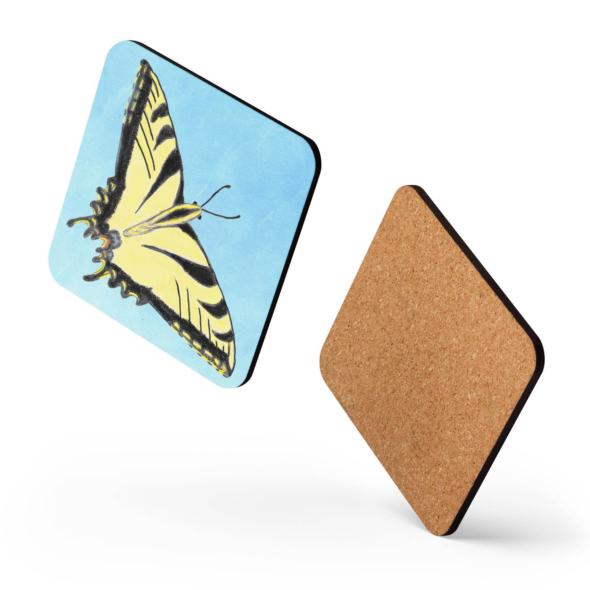 Western Tiger Swallowtail Butterfly Cork-back Coaster - Stocking ...