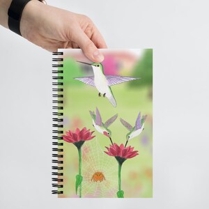 Hummingbirds Sipping Nectar Spiral Notebook - School Supplies - Etsy