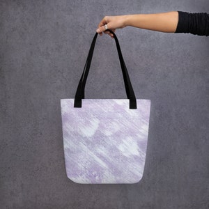 Roomy Lavender and White Tote Bag - Abstract Design Perfect for the ...