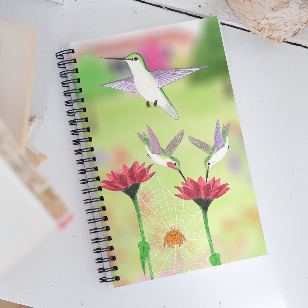 Hummingbirds Sipping Nectar Spiral Notebook - Etsy