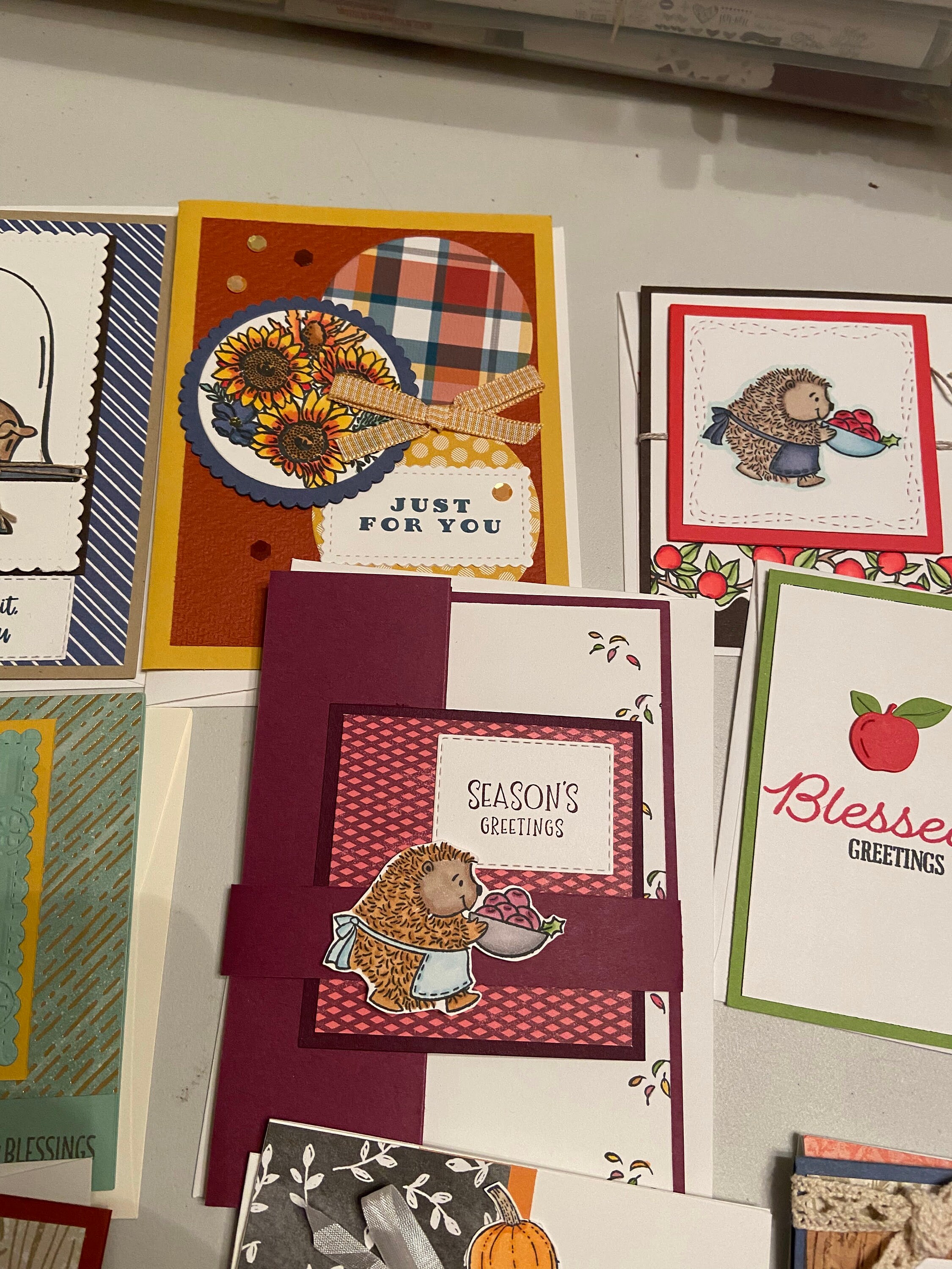 12 Handmade Thanksgiving and Fall-themed Greeting Cards A2 in Size With ...