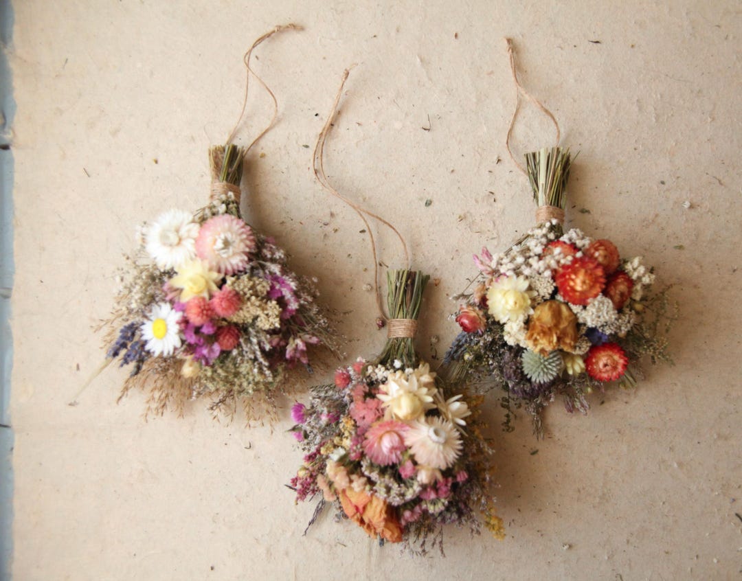 Hanging Dried Flower Bouquet: Country Cottage Wildflower Wedding and Home Decor - Etsy