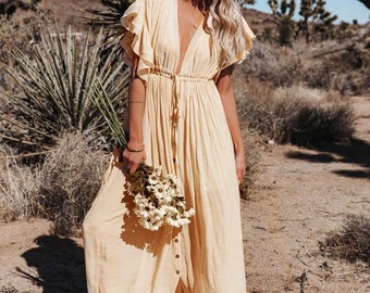 Cream Boho Dress - Etsy