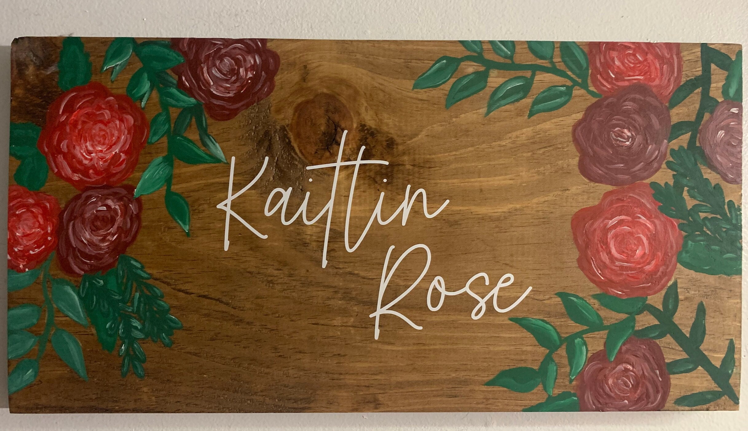 Hand Painted Floral Wood Sign-customizable - Etsy