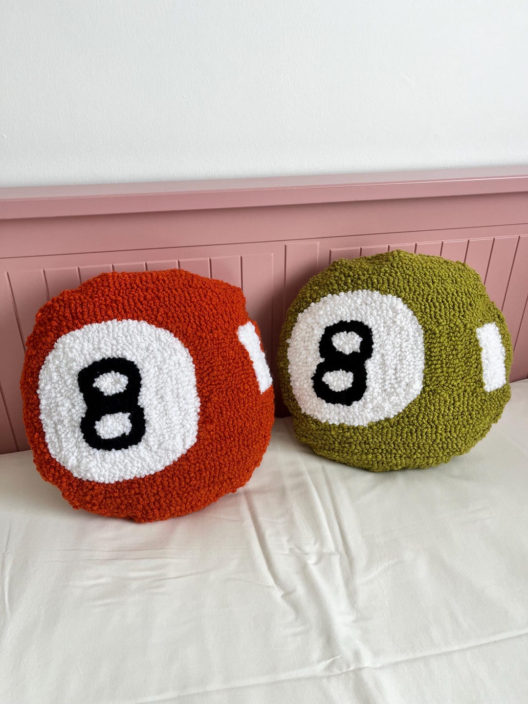 Tufted 8 Ball Pillows, Punch Needle Magic Black 8 Ball Pillow, Punch ...