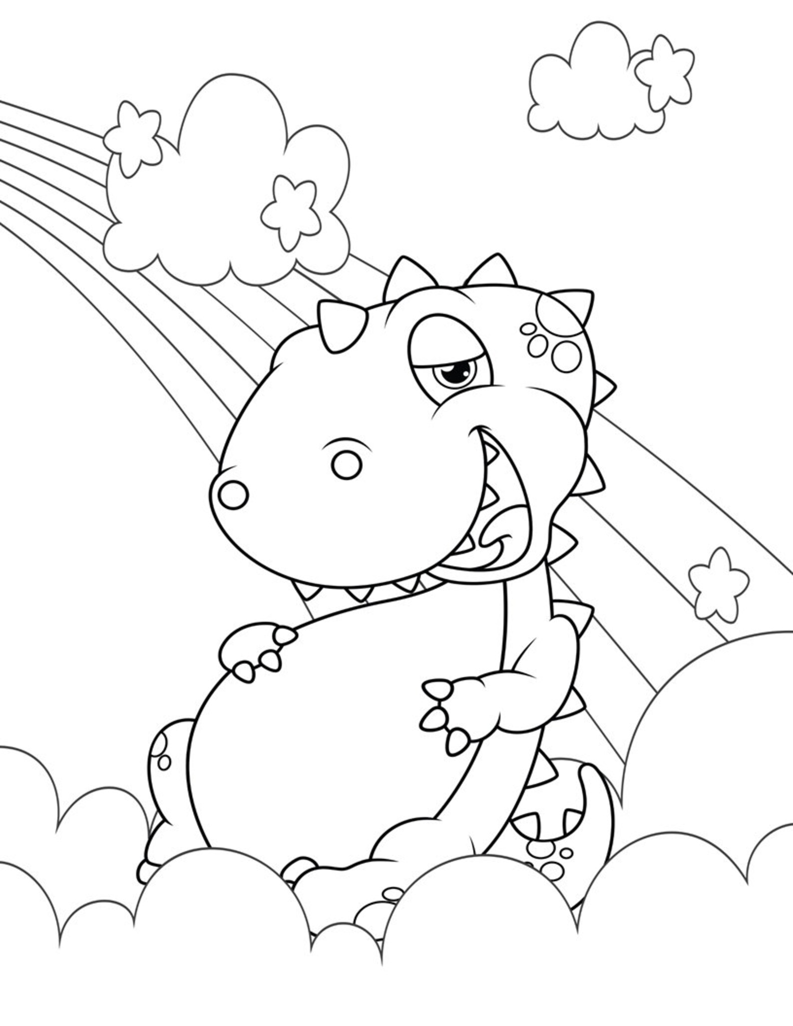 Printable 100 Cute Dinosaur Coloring Pages Instant Download Print at ...
