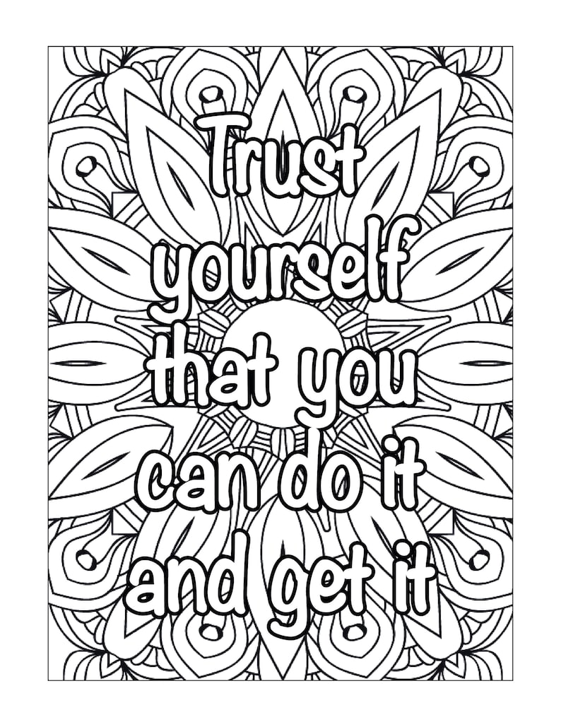 15 Inspirational Mandala Coloring Pages for Adults II Digital Download ...